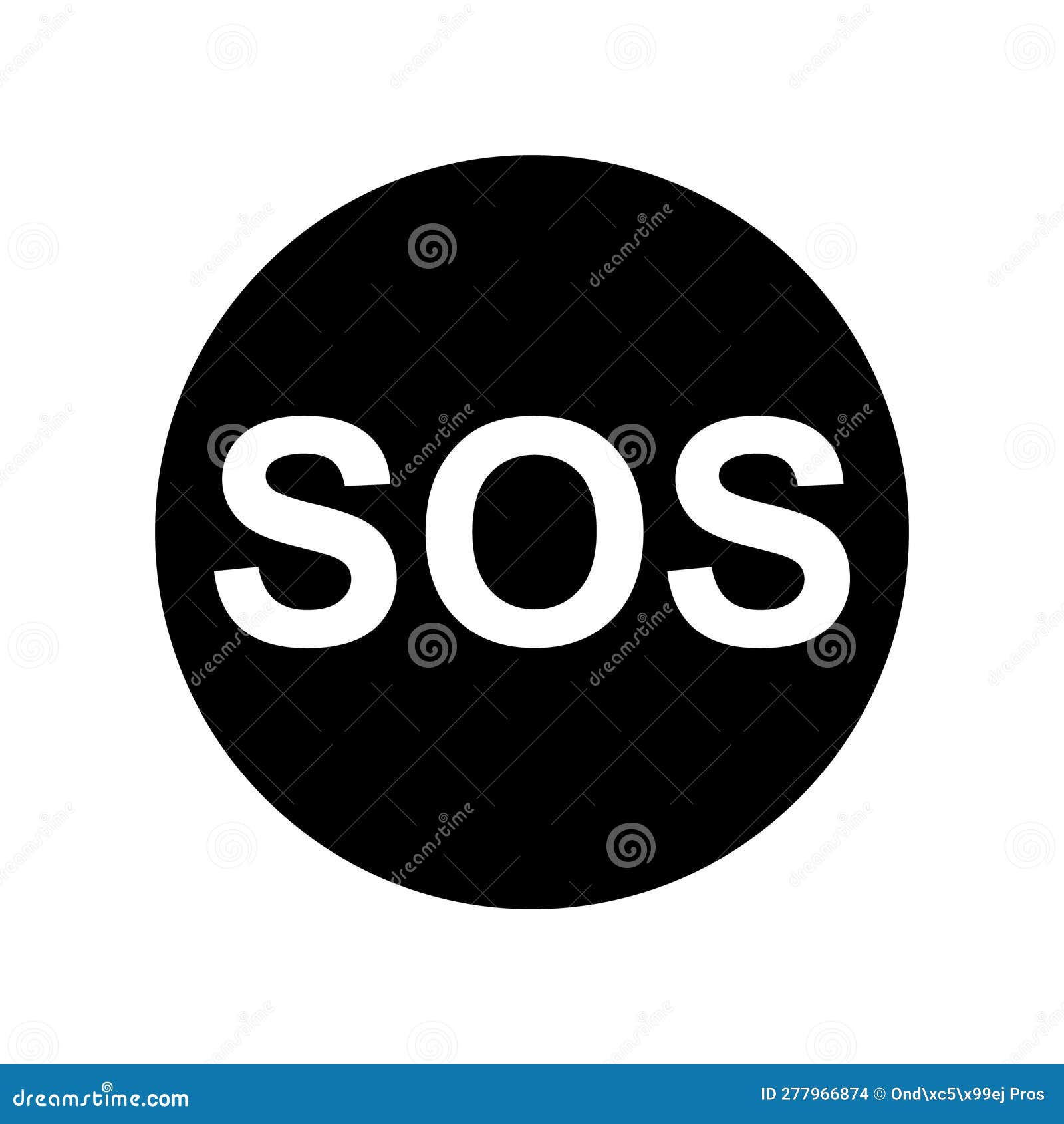 SOS Help Icon, Safety Support Alert Flat Design, Save Vector ...
