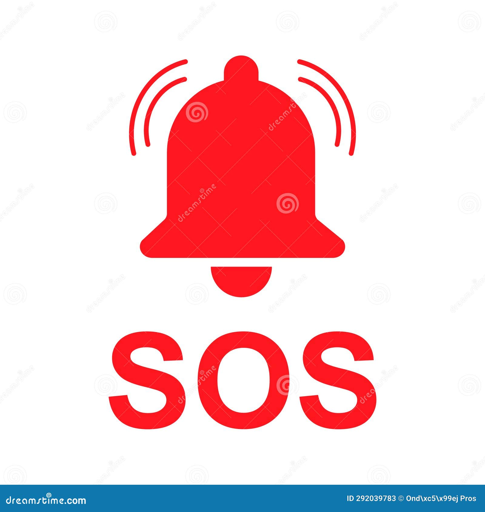 SOS Help Icon, Safety Support Alert Flat Design, Save Vector ...