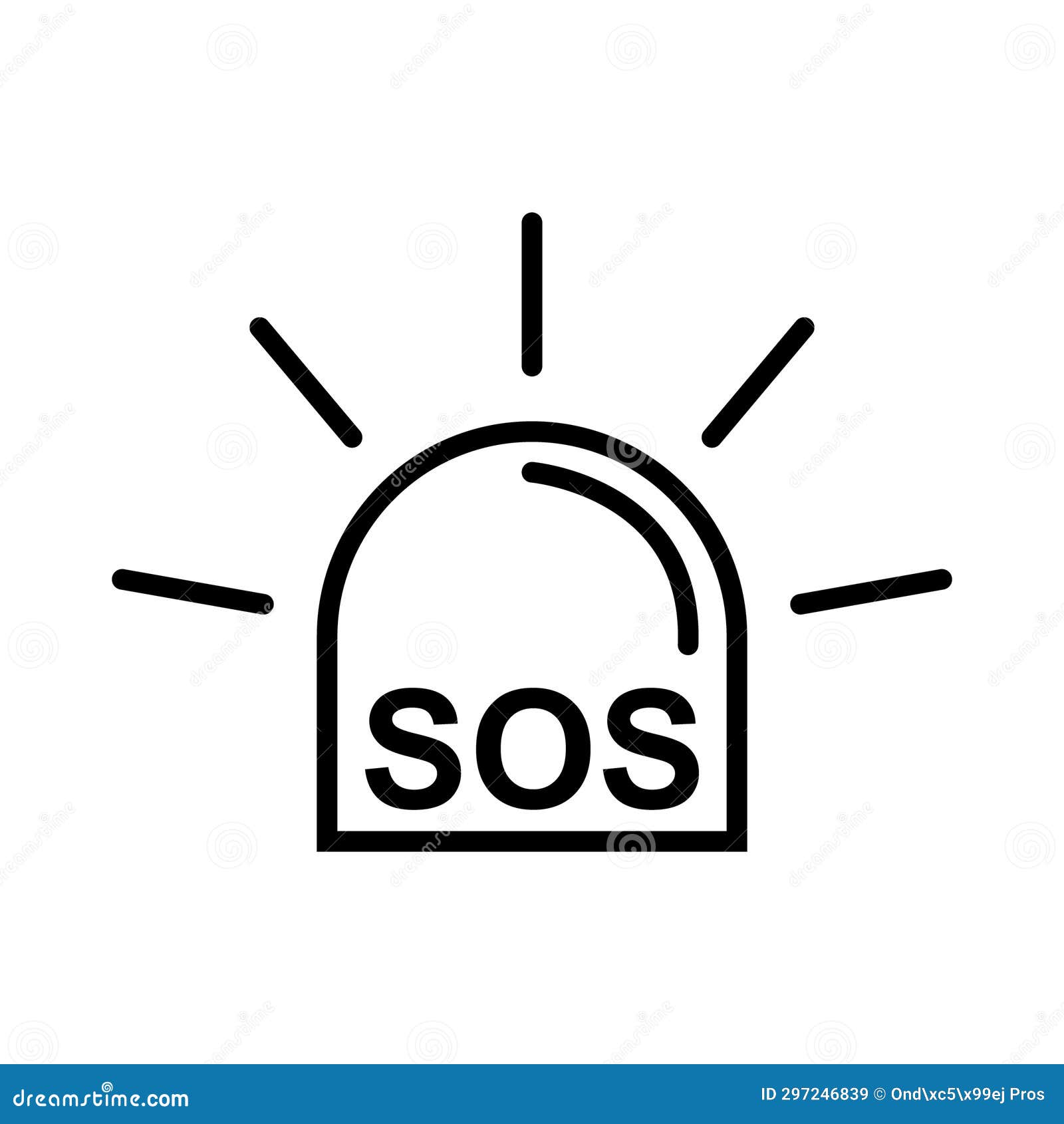 SOS Help Icon, Safety Support Alert Flat Design, Save Vector ...