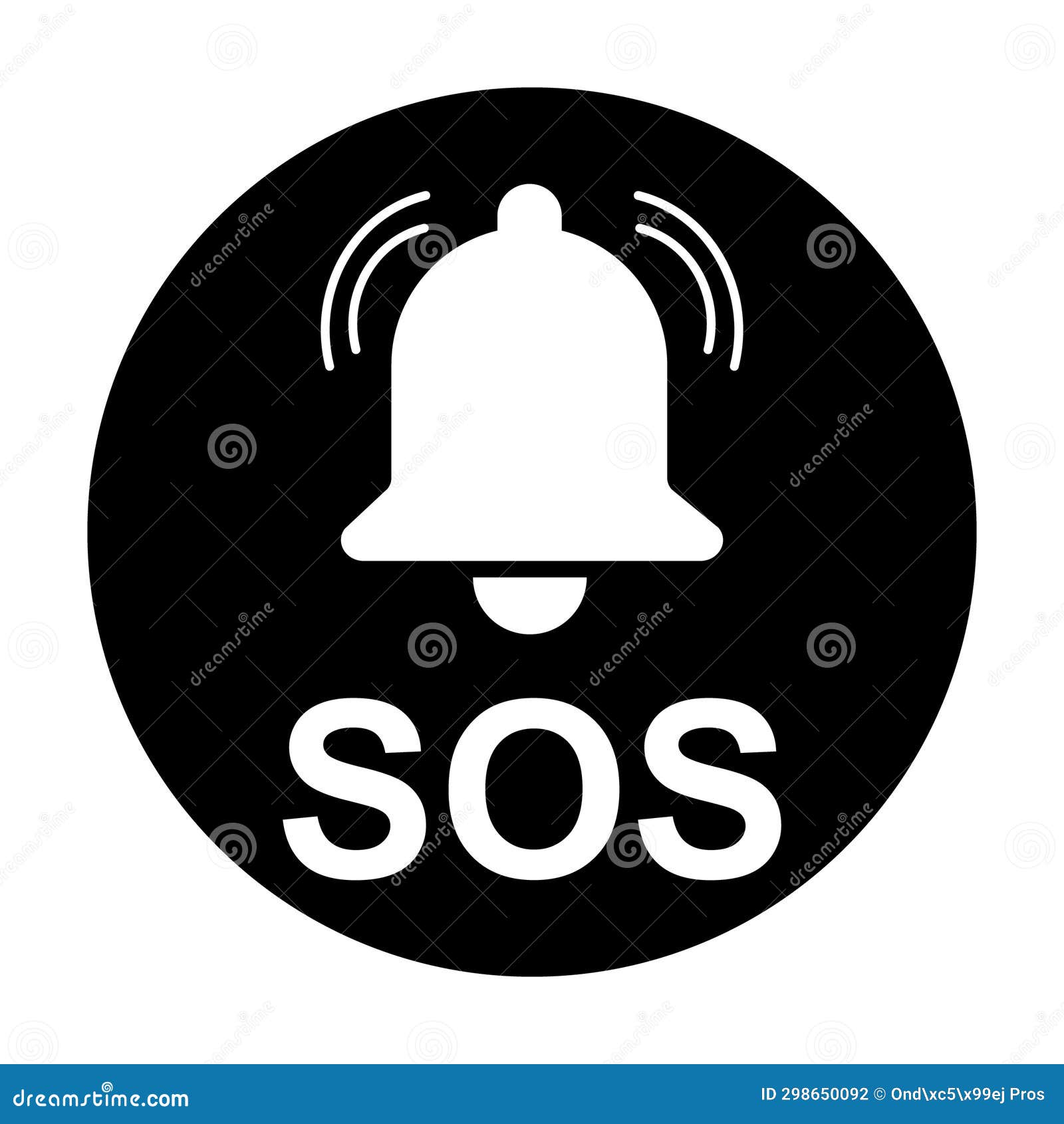 SOS Help Icon, Safety Support Alert Flat Design, Save Vector ...