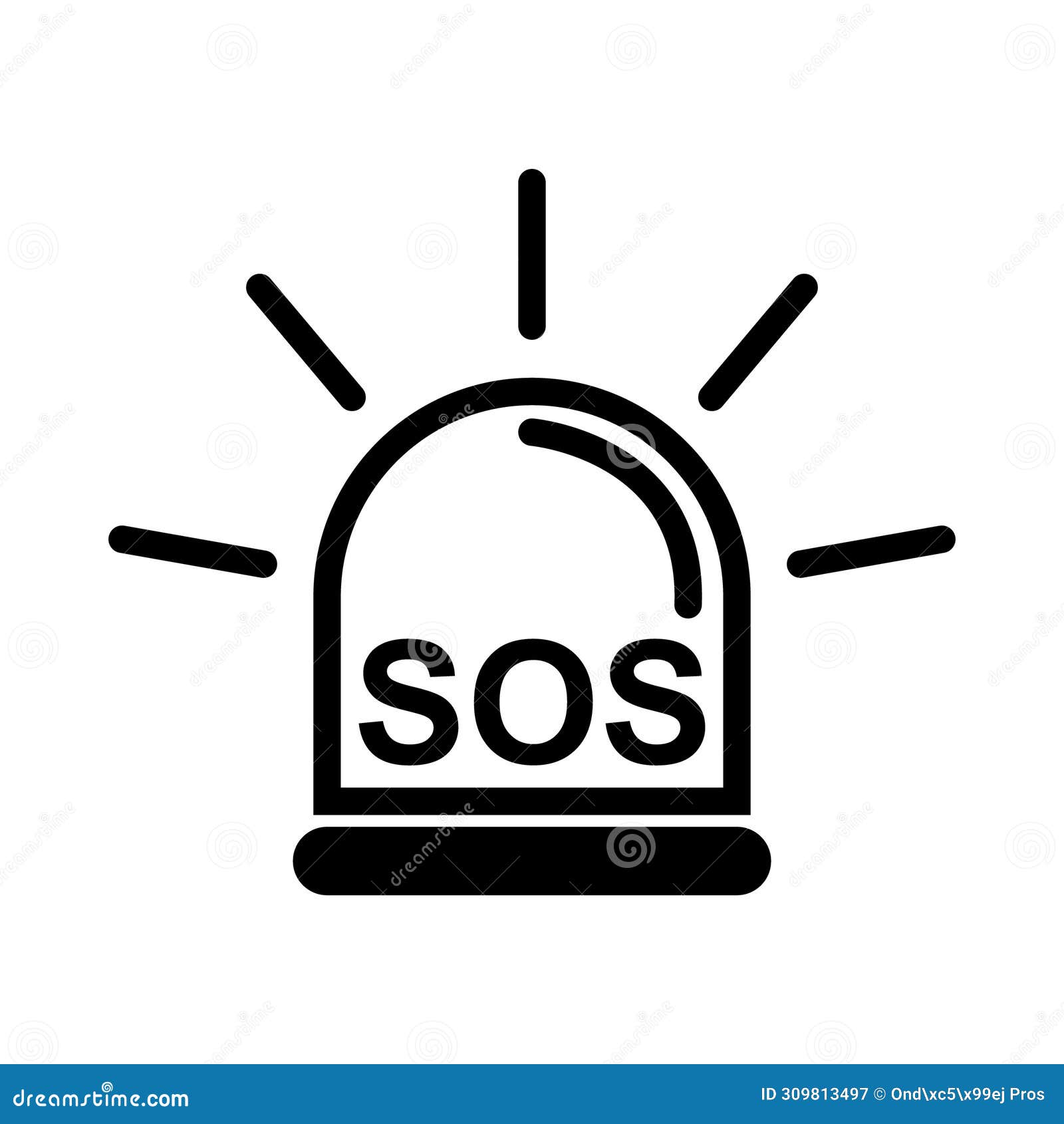 SOS Help Icon, Safety Support Alert Flat Design, Save Vector ...