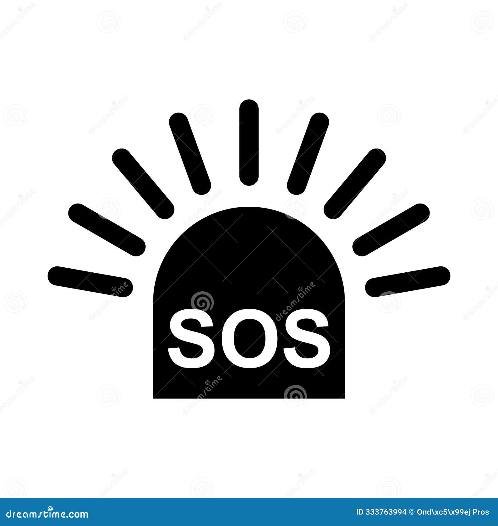SOS Help Icon, Safety Support Alert Flat Design, Save Vector ...