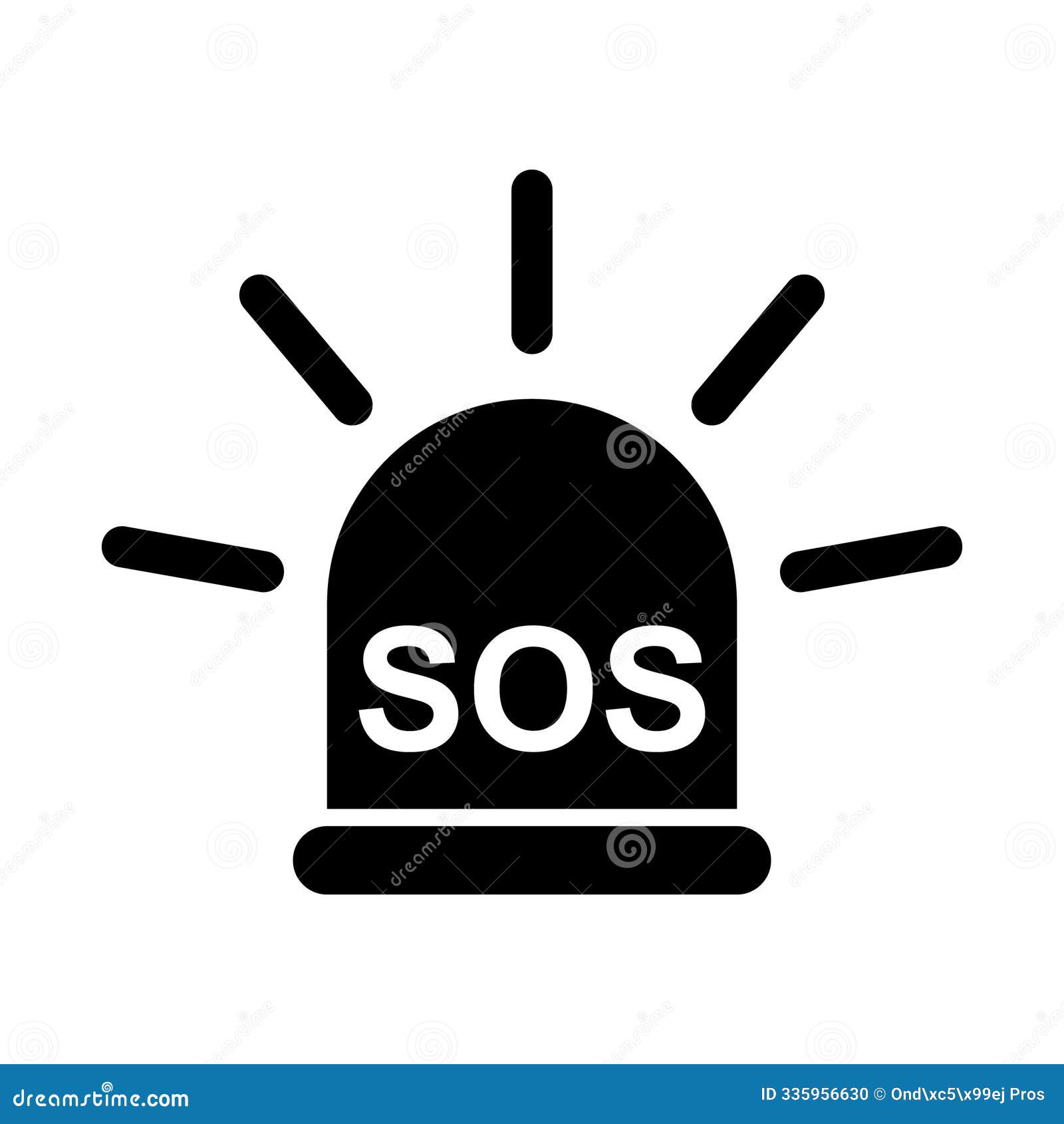 SOS Help Icon, Safety Support Alert Flat Design, Save Vector ...