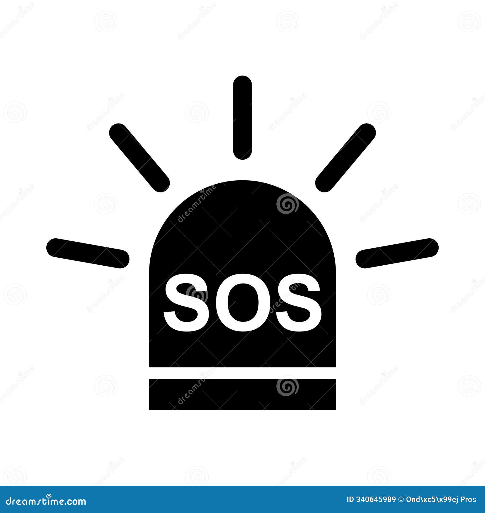 SOS Help Icon, Safety Support Alert Flat Design, Save Vector ...
