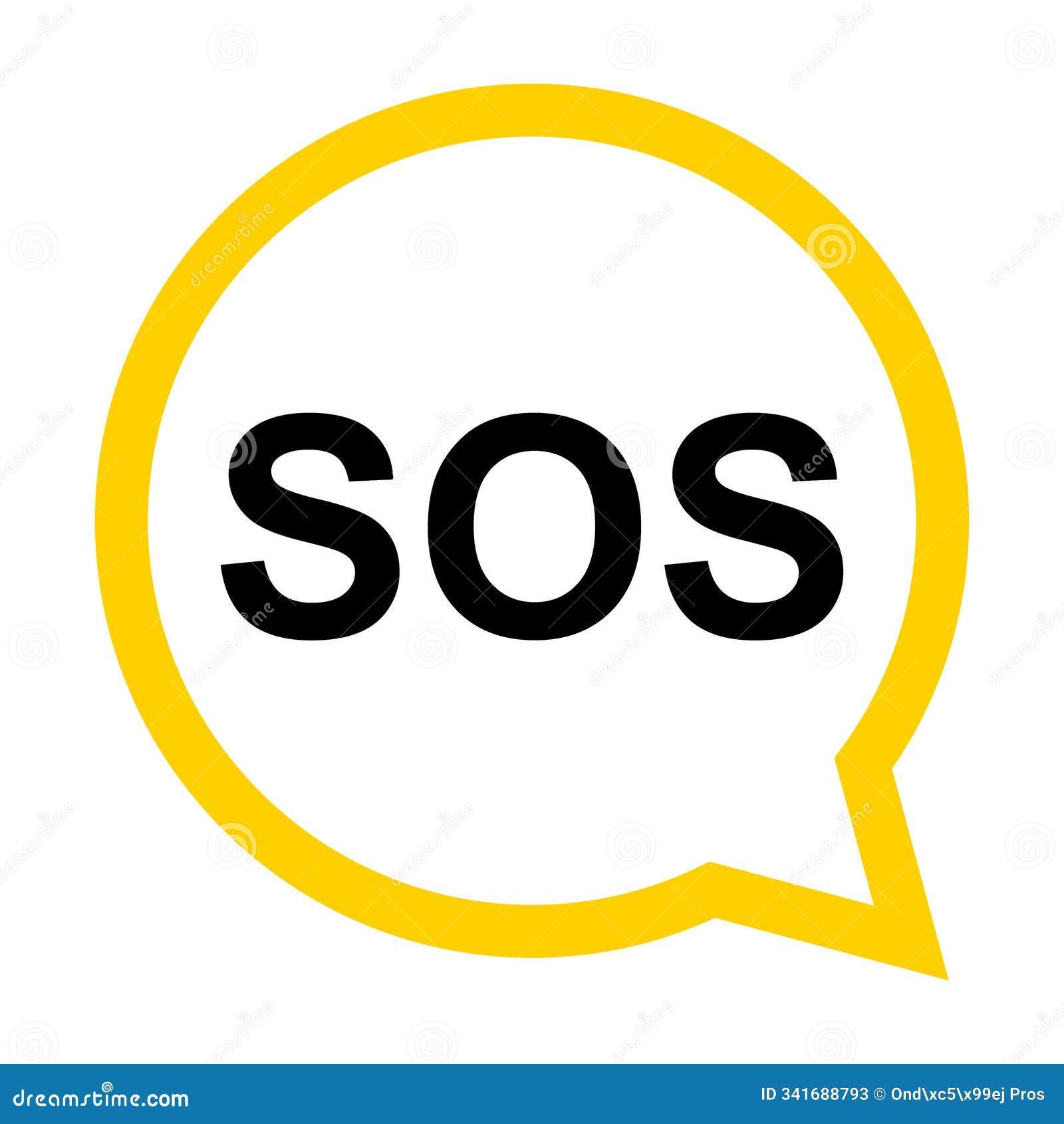 SOS Help Icon, Safety Support Alert Flat Design, Save Vector ...