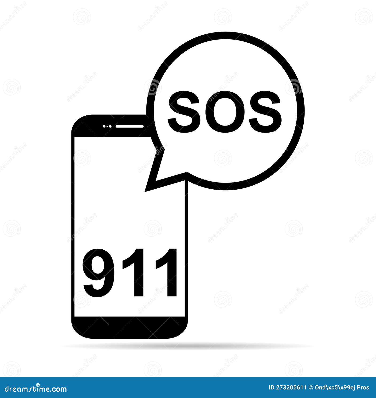 SOS Help Shadow Icon, Safety Support Alert Design, Save Vector ...