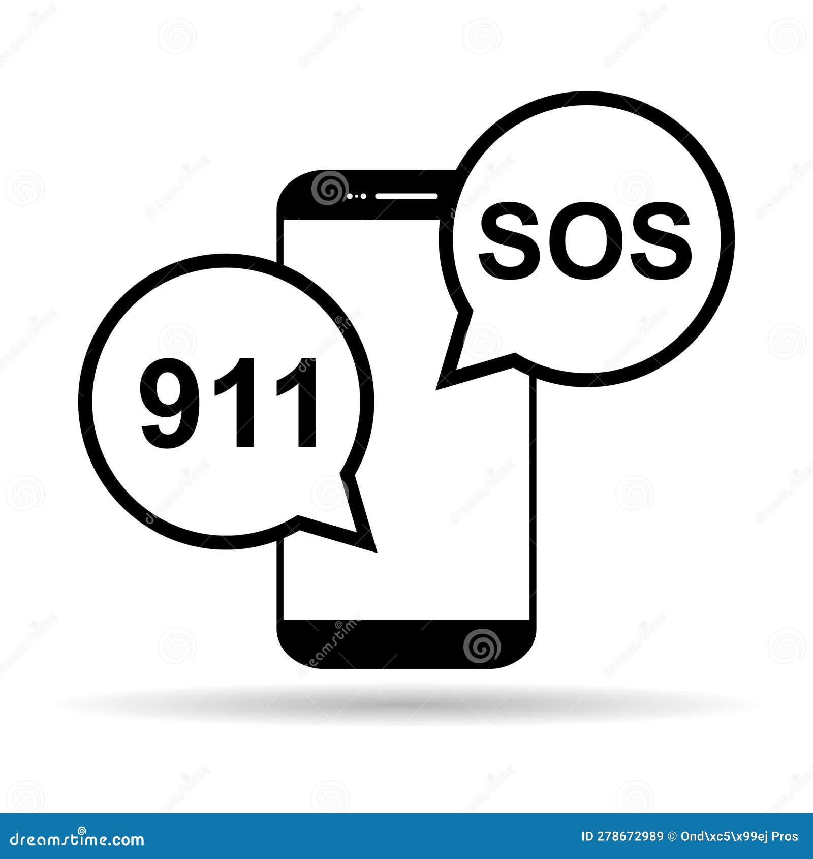 SOS Help Shadow Icon, Safety Support Alert Design, Save Vector ...