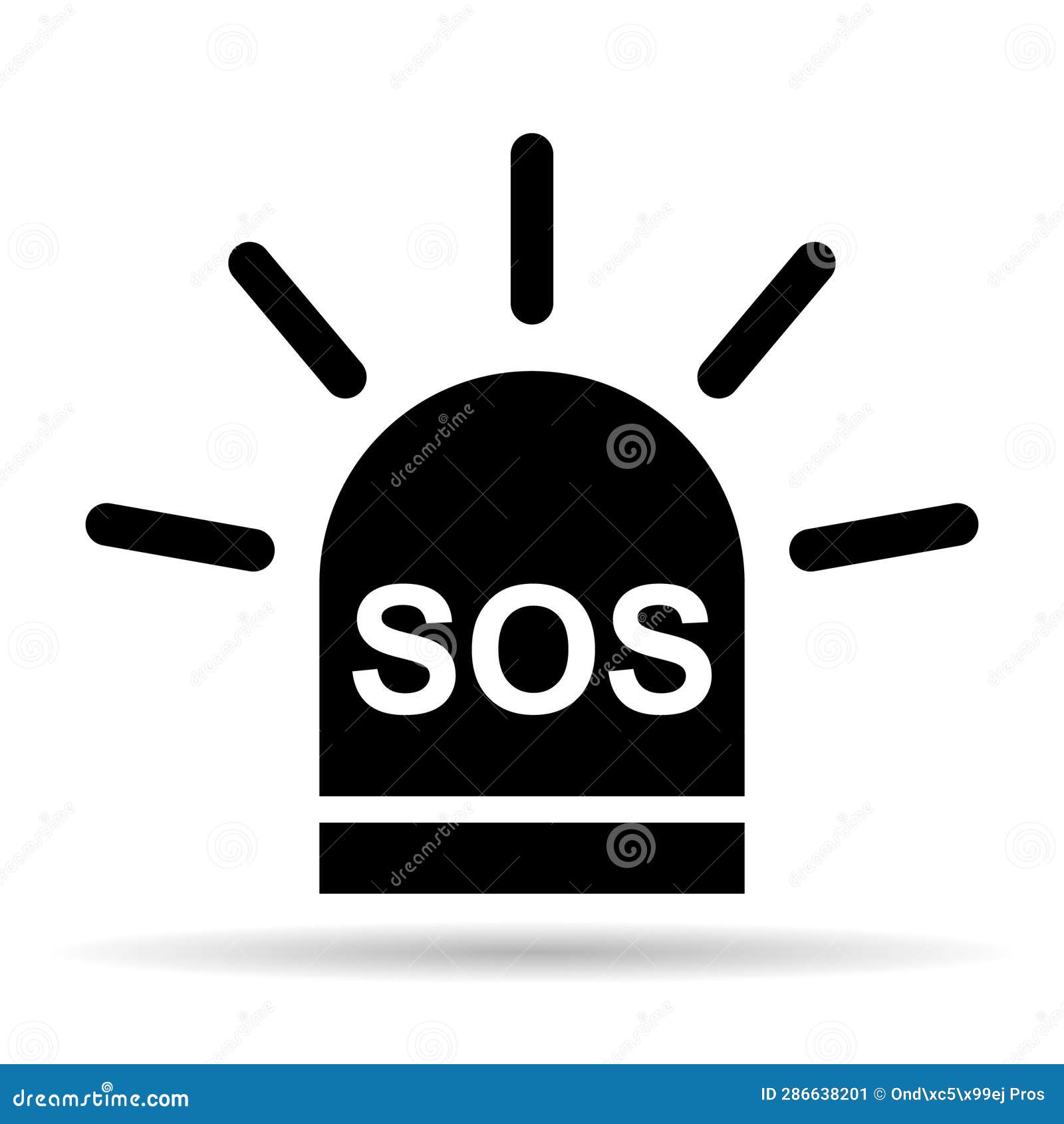 SOS Help Shadow Icon, Safety Support Alert Design, Save Vector ...