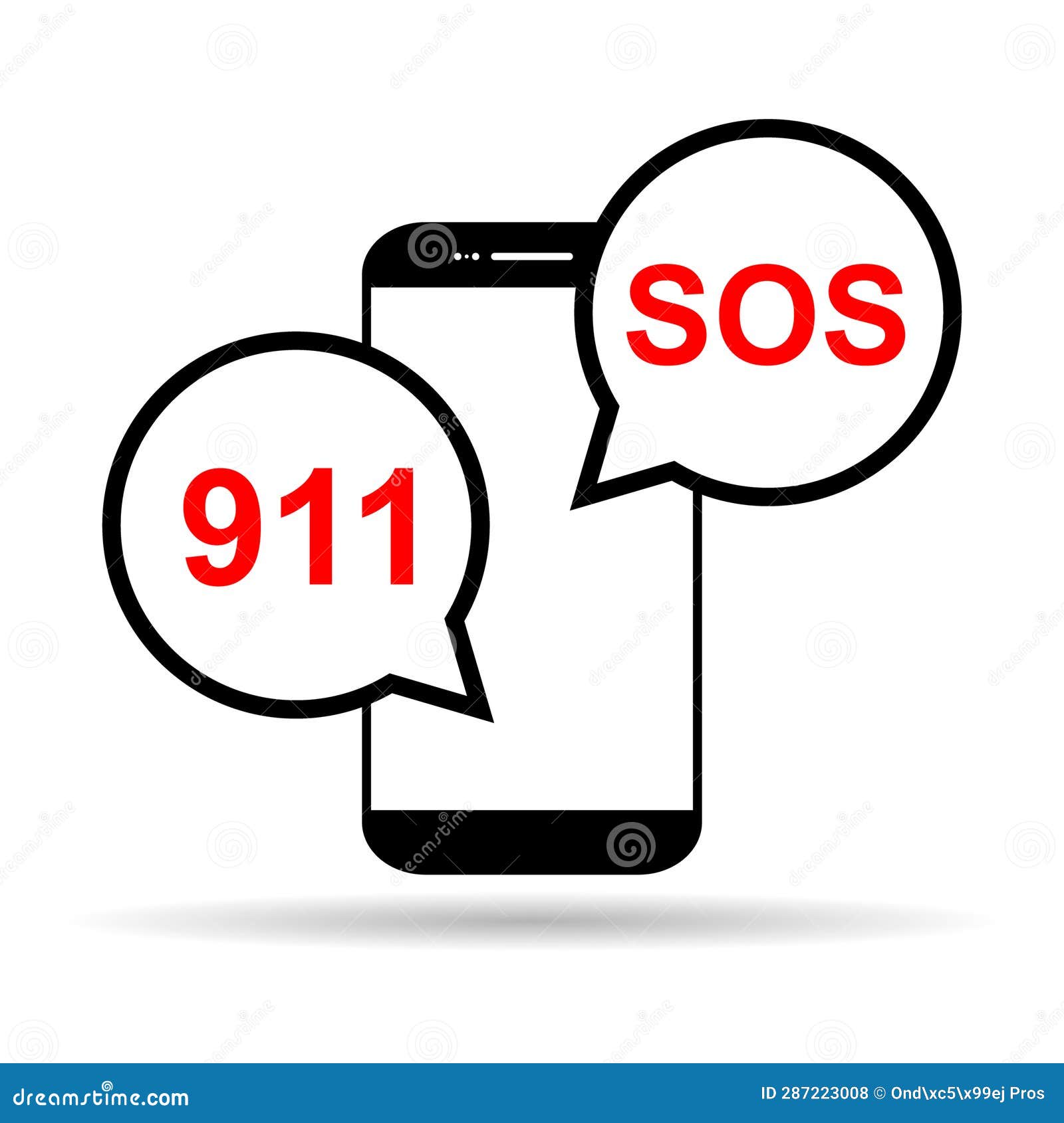 SOS Help Shadow Icon, Safety Support Alert Design, Save Vector ...