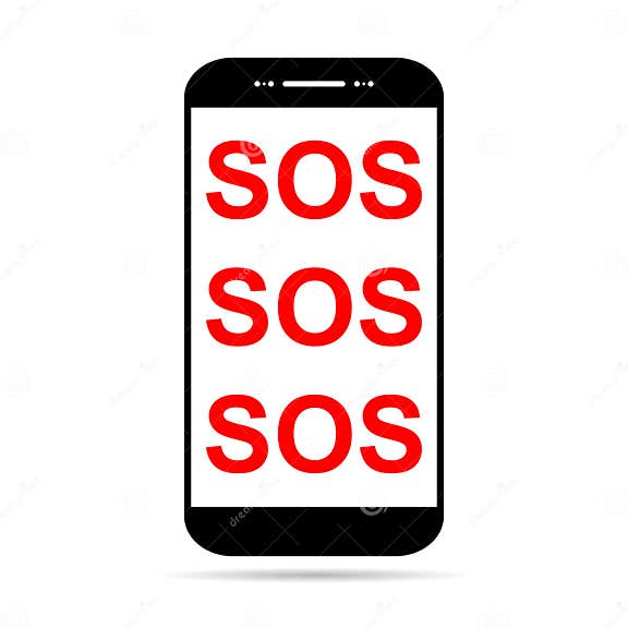 SOS Help Shadow Icon, Safety Support Alert Design, Save Vector ...