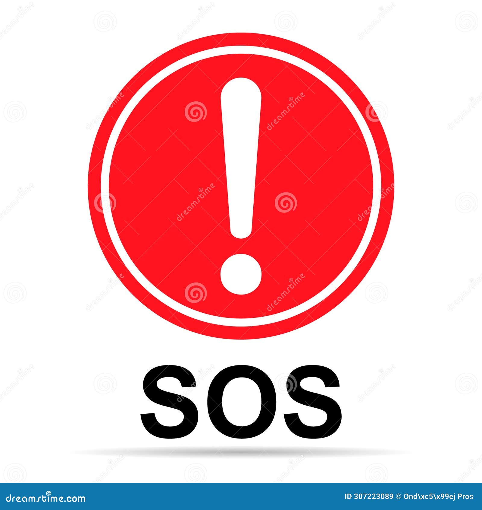 SOS Help Shadow Icon, Safety Support Alert Design, Save Vector ...