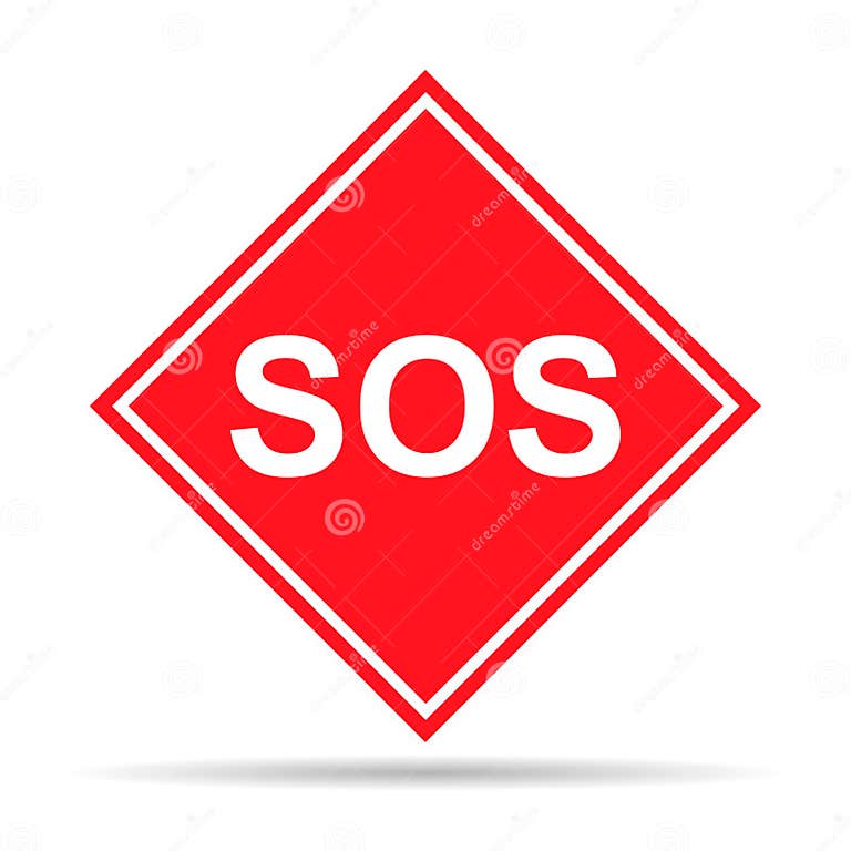 SOS Help Shadow Icon, Safety Support Alert Design, Save Vector ...