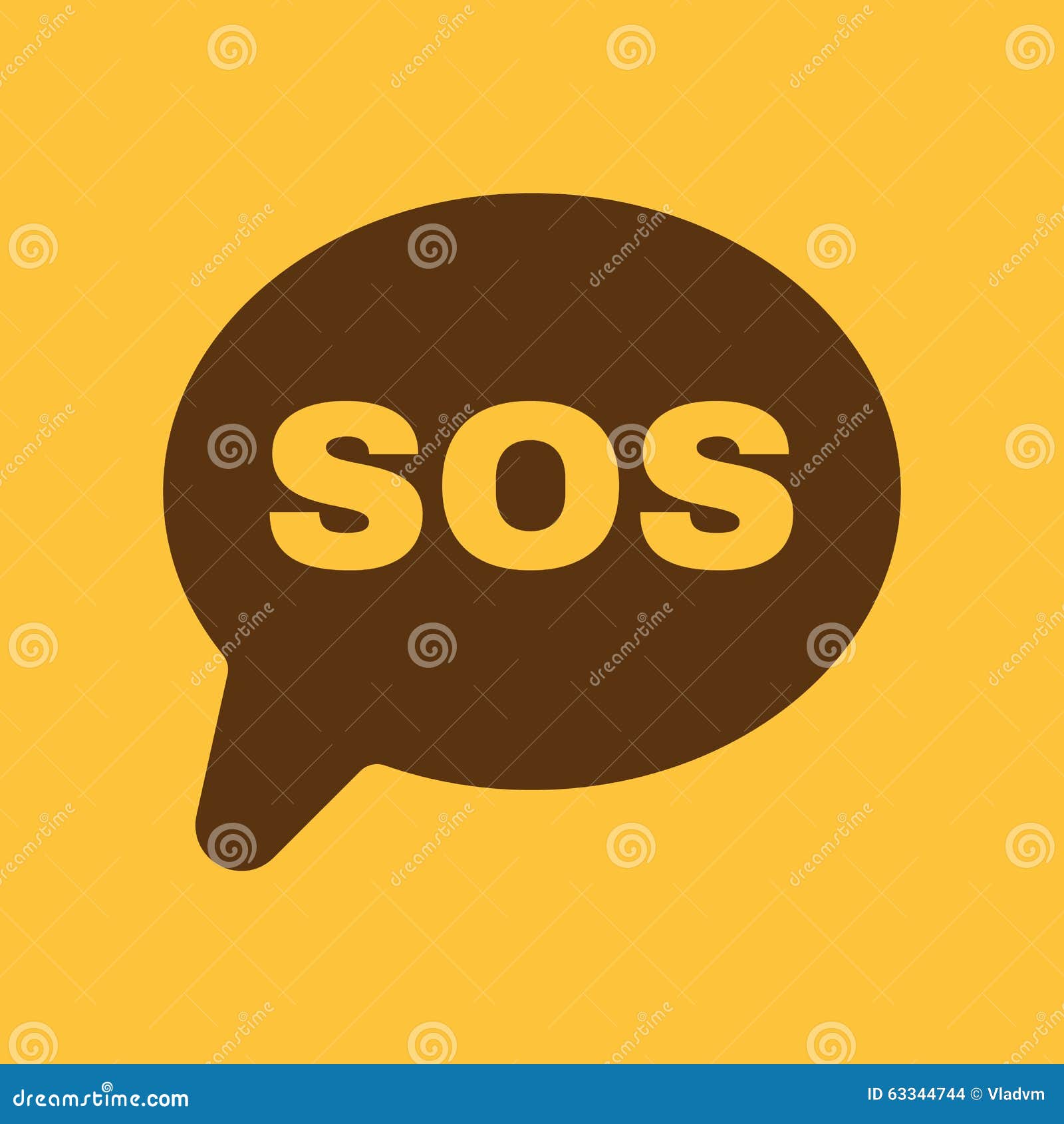 The Sos Icon. Help Symbol. Flat Stock Illustration - Illustration of ...