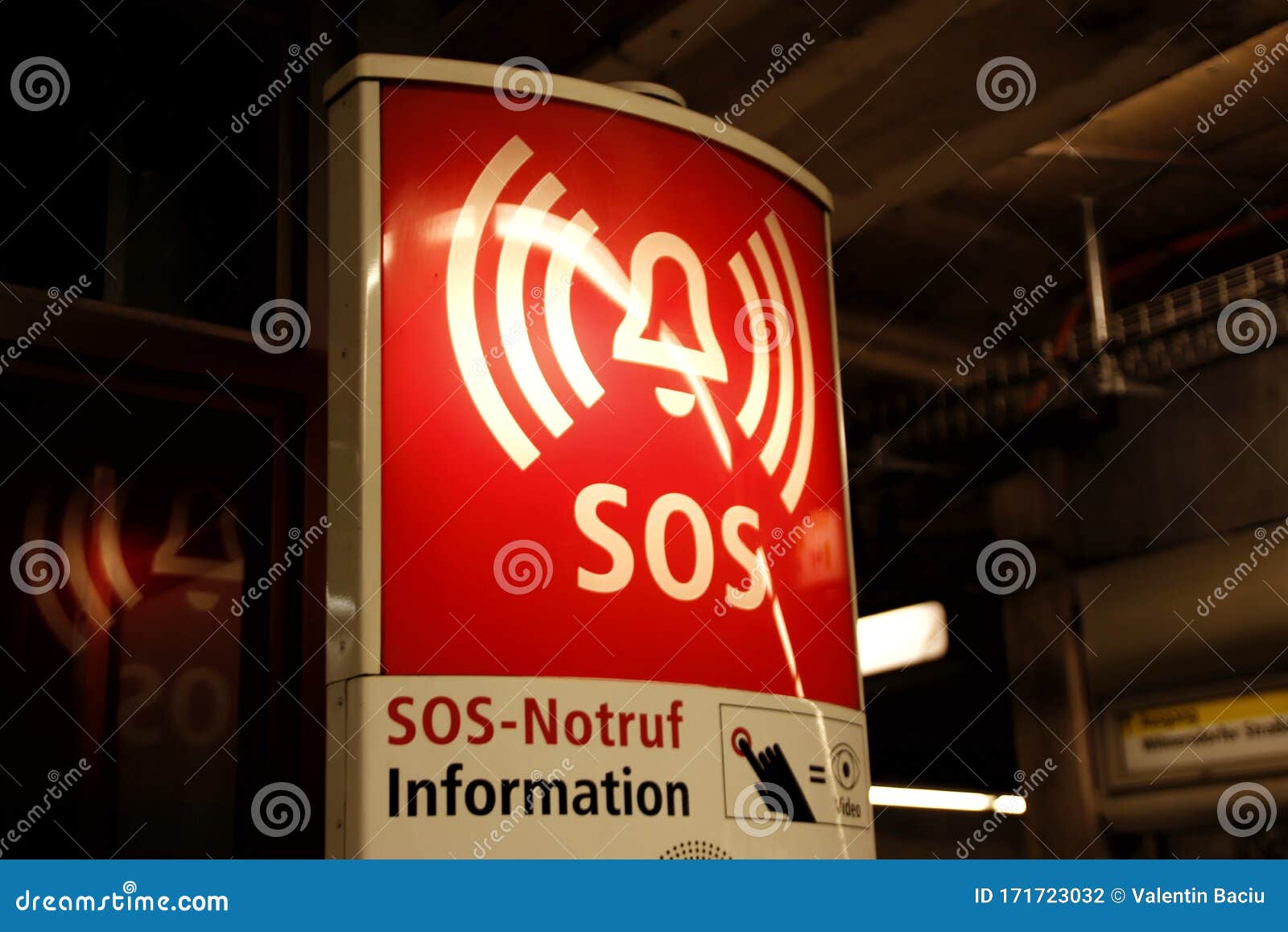 SOS and Information at Subway in Berlin Germany Stock Photo - Image of ...