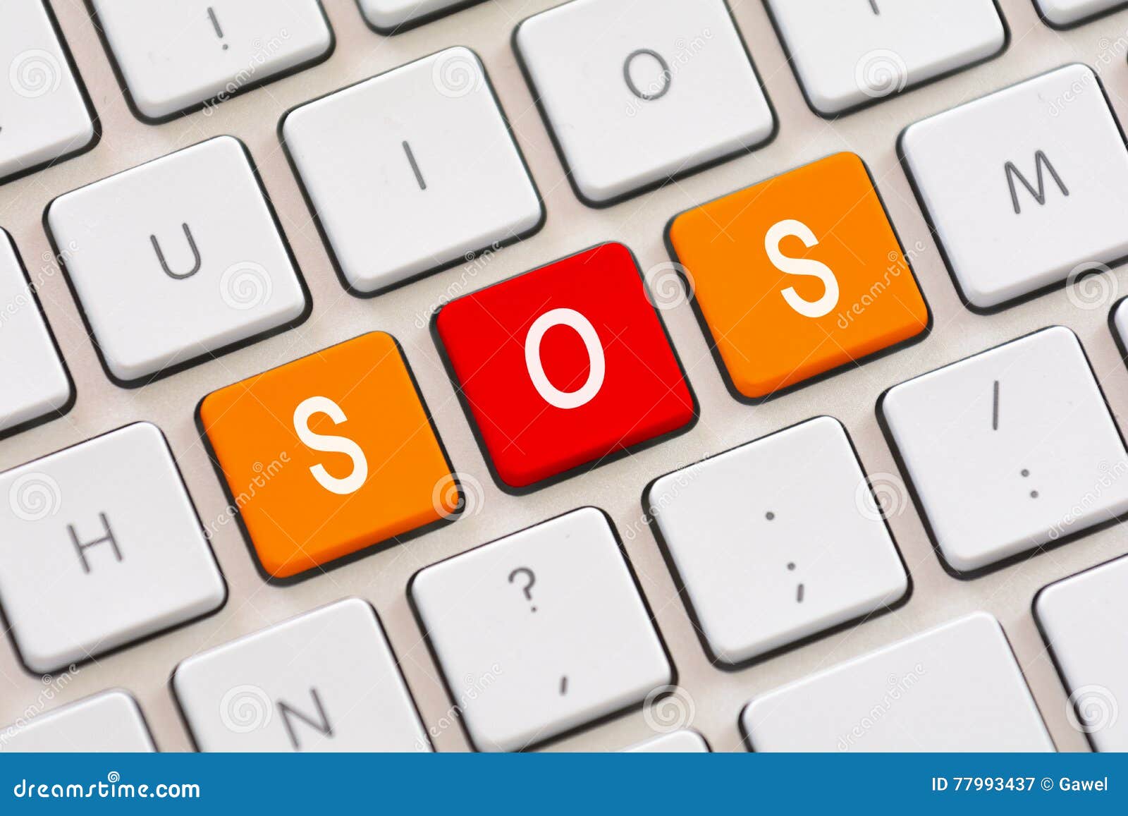 SOS on keyboard stock image. Image of corporate, help - 77993437