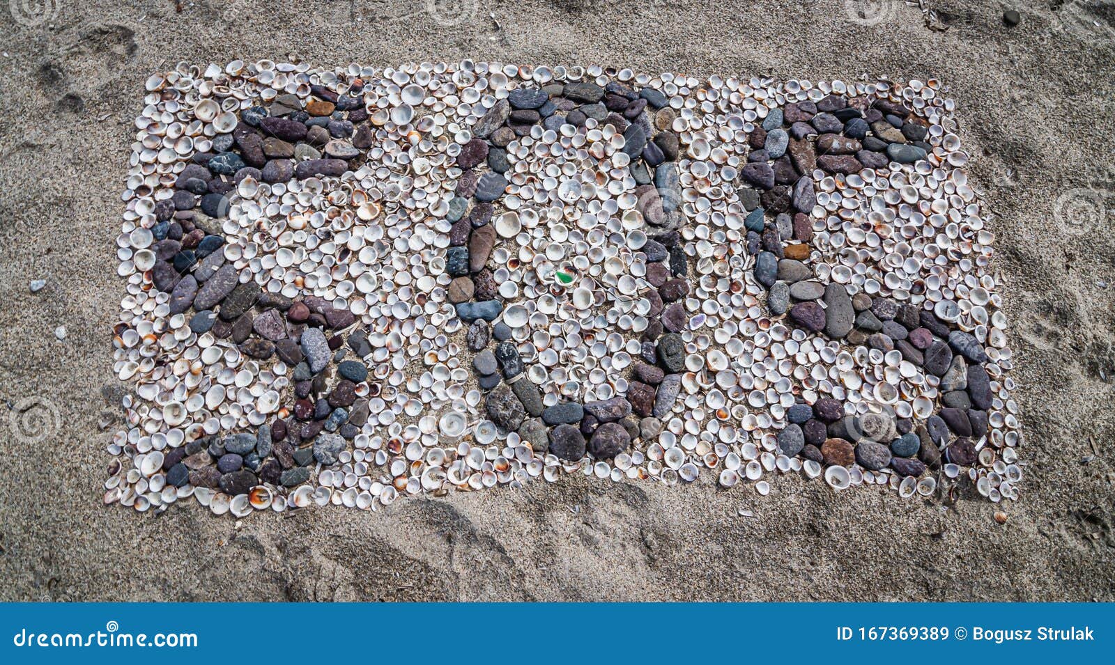 SOS Message on the Beach with Stones and Shells Stock Image - Image of ...