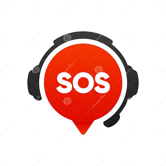 SOS Message. SOS Emergency Call. 911 Calling. Signal for Help. Vector ...