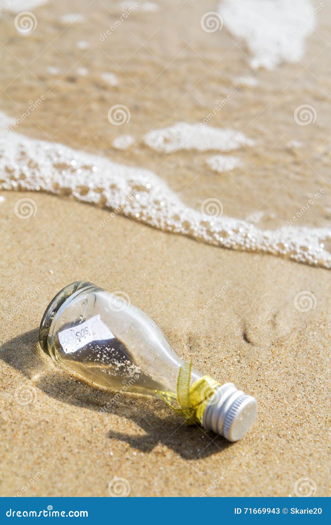 SOS Message in Glass Bottle Stock Image - Image of mail, coastline ...