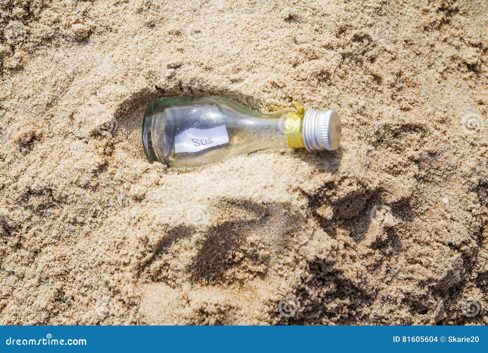 SOS Message in Glass Bottle Stock Photo - Image of beach, outdoors ...