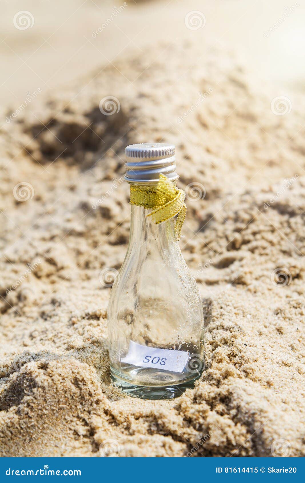SOS Message in Glass Bottle Stock Image - Image of seaside, brown: 81614415