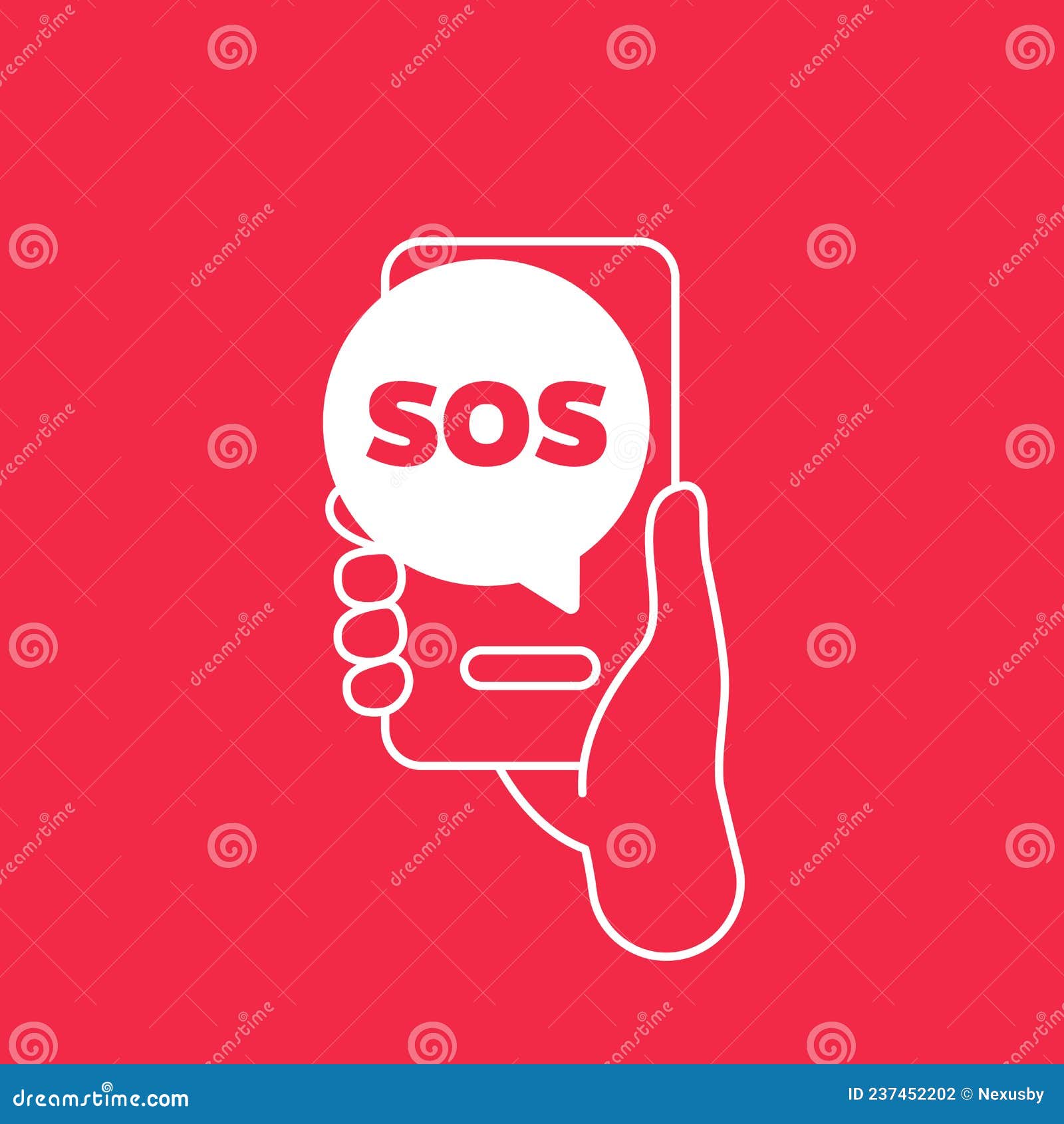 SOS Message in the Phone, Vector Icon Stock Vector - Illustration of ...