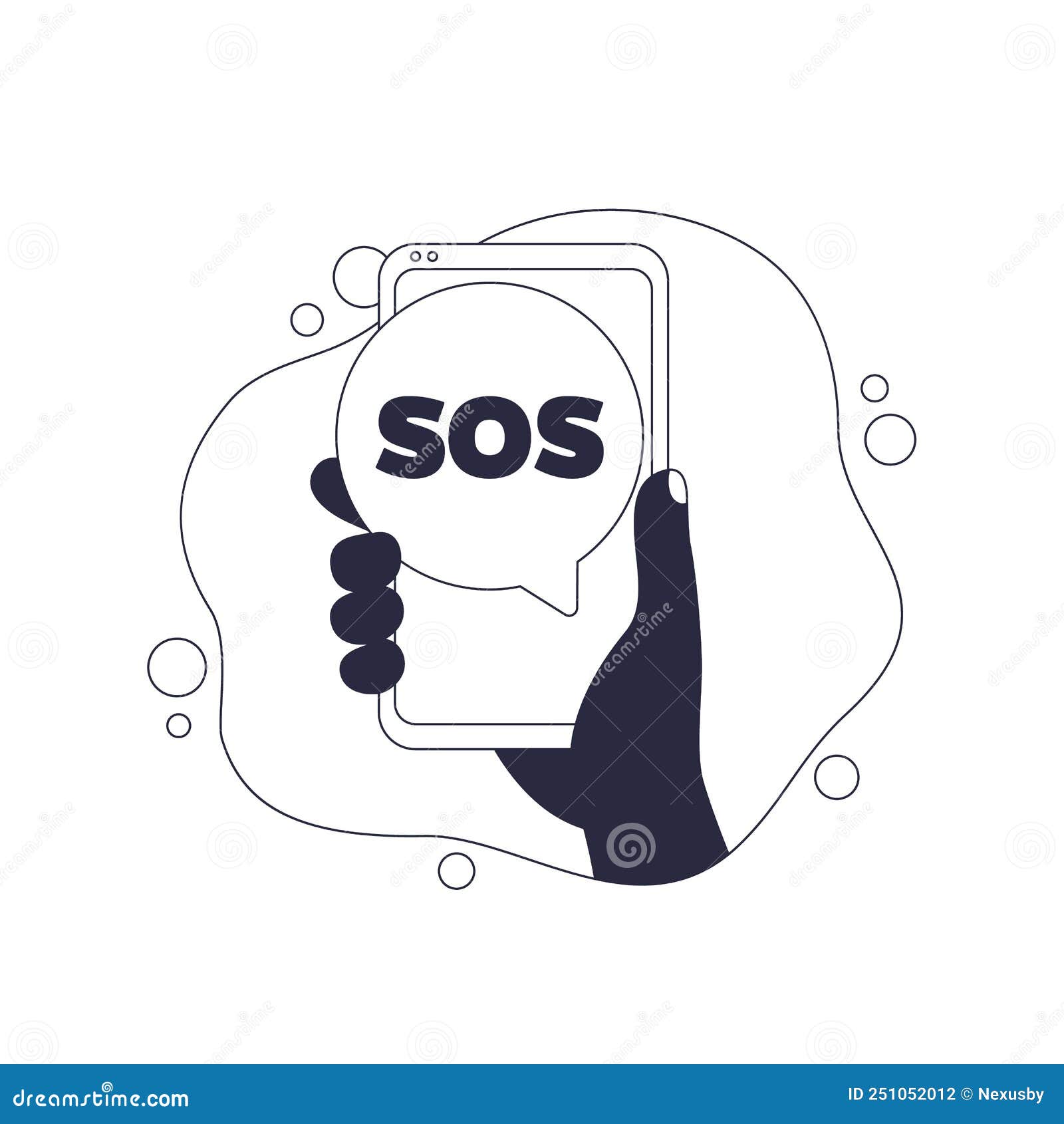 SOS Message in the Phone, Vector Illustration Stock Vector ...