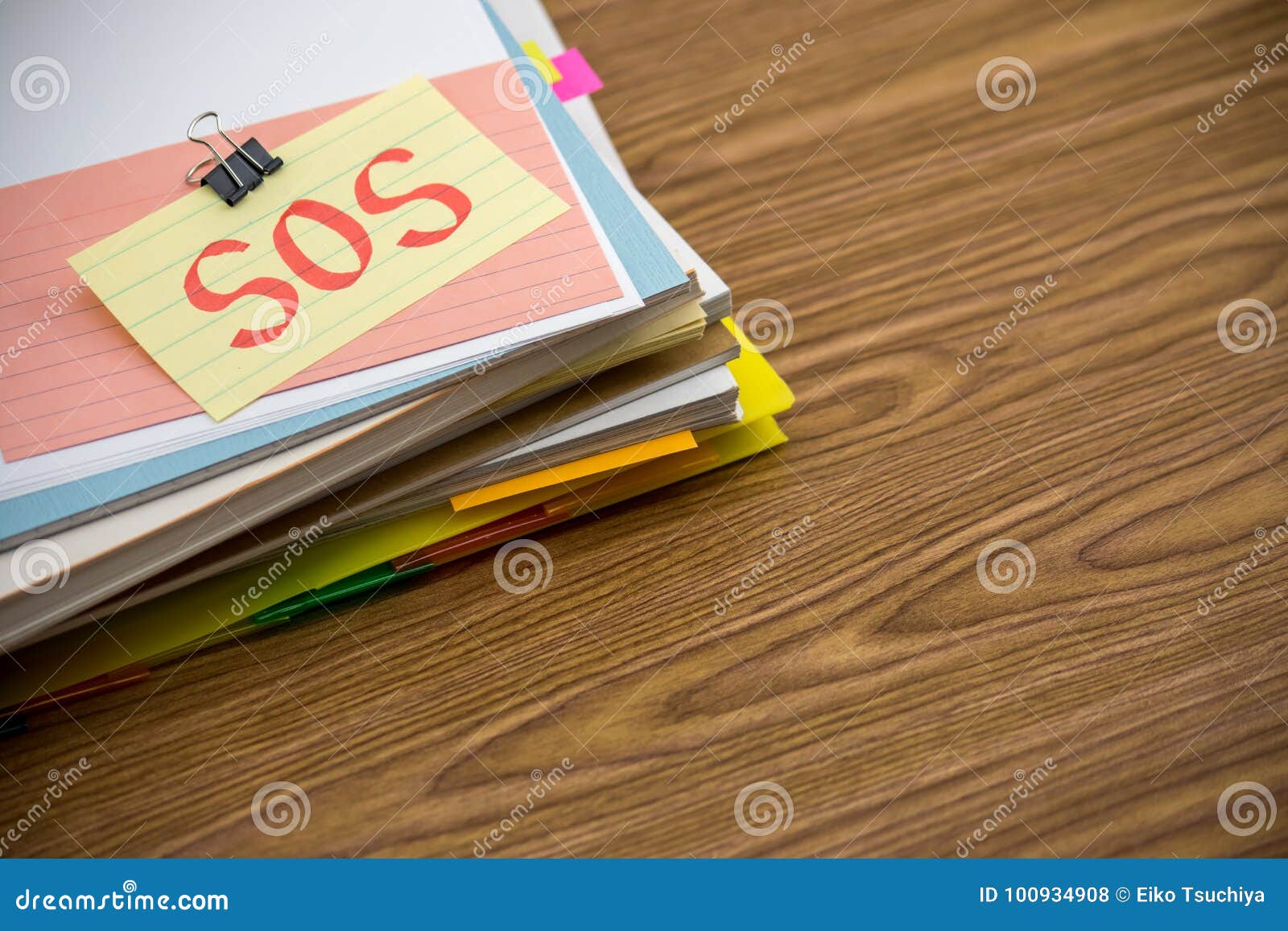 SOS; the Pile of Business Documents on the Desk Stock Photo - Image of ...