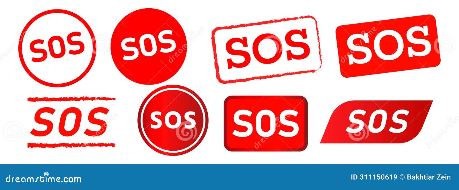 Sos Rectangle Circle Stamp and Button Label Sticker for Warning ...