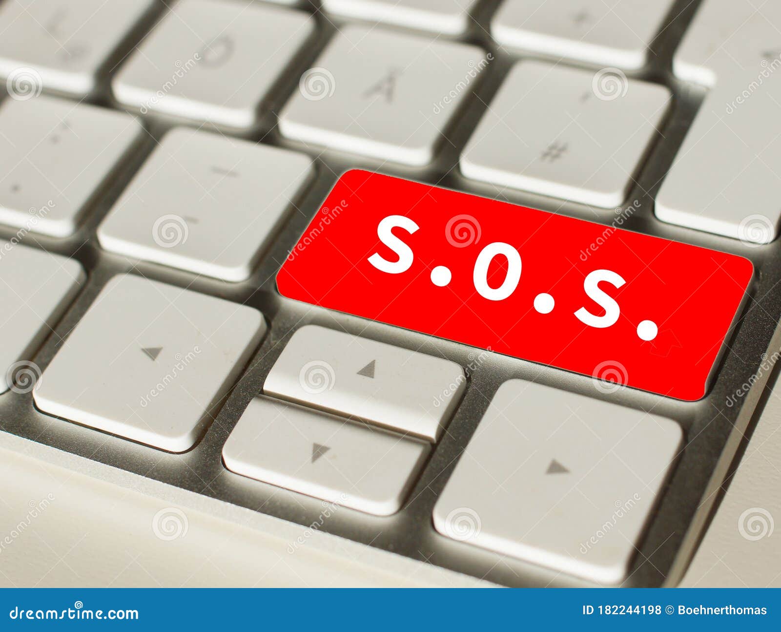 SOS on Red Button of a Keyboard Stock Photo - Image of alert, community ...