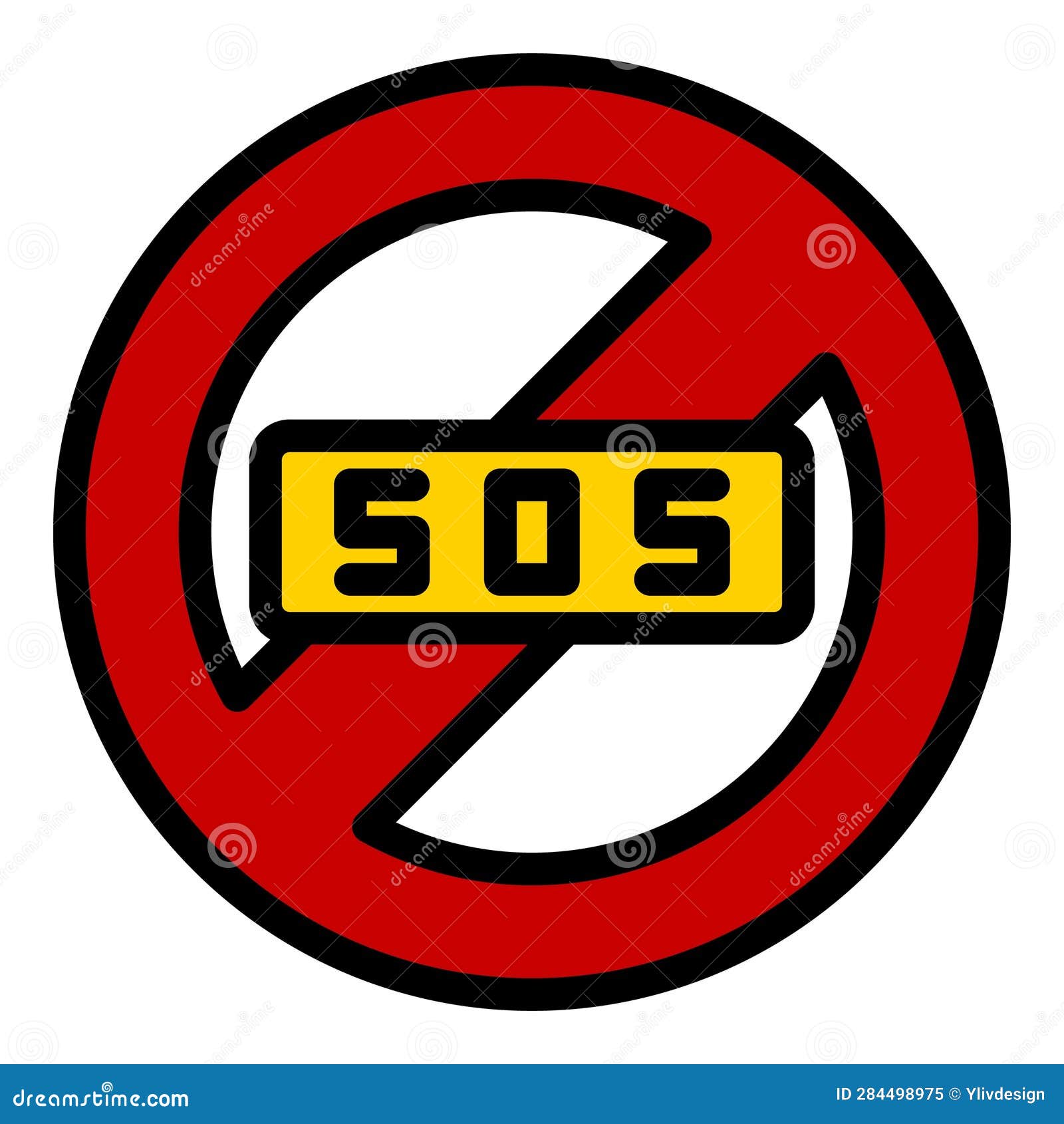 Sos Restricted Icon Vector Flat Stock Vector - Illustration of help ...