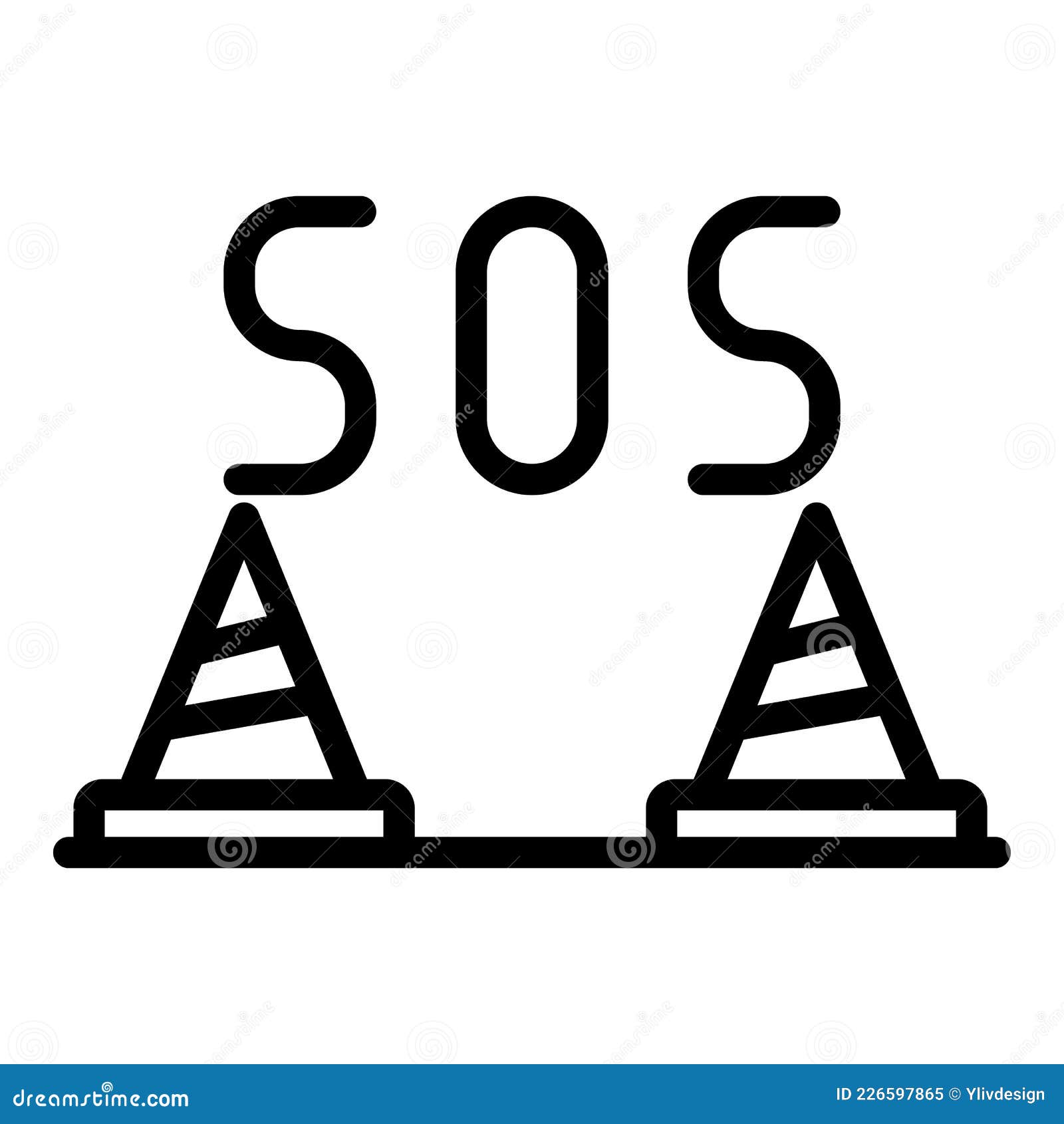 Sos Road Cones Icon Outline Vector. Cone Traffic Stock Vector ...