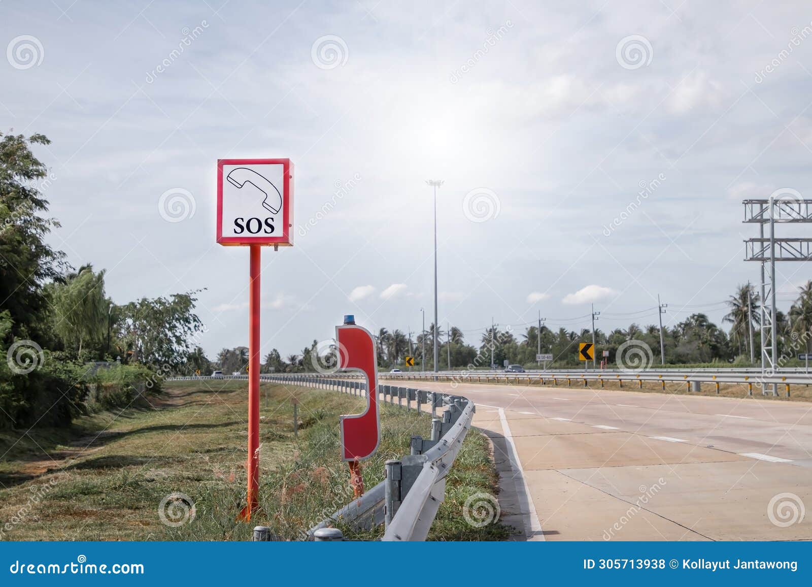 The SOS beside the Road To Support Car Trouble Stock Photo - Image of ...