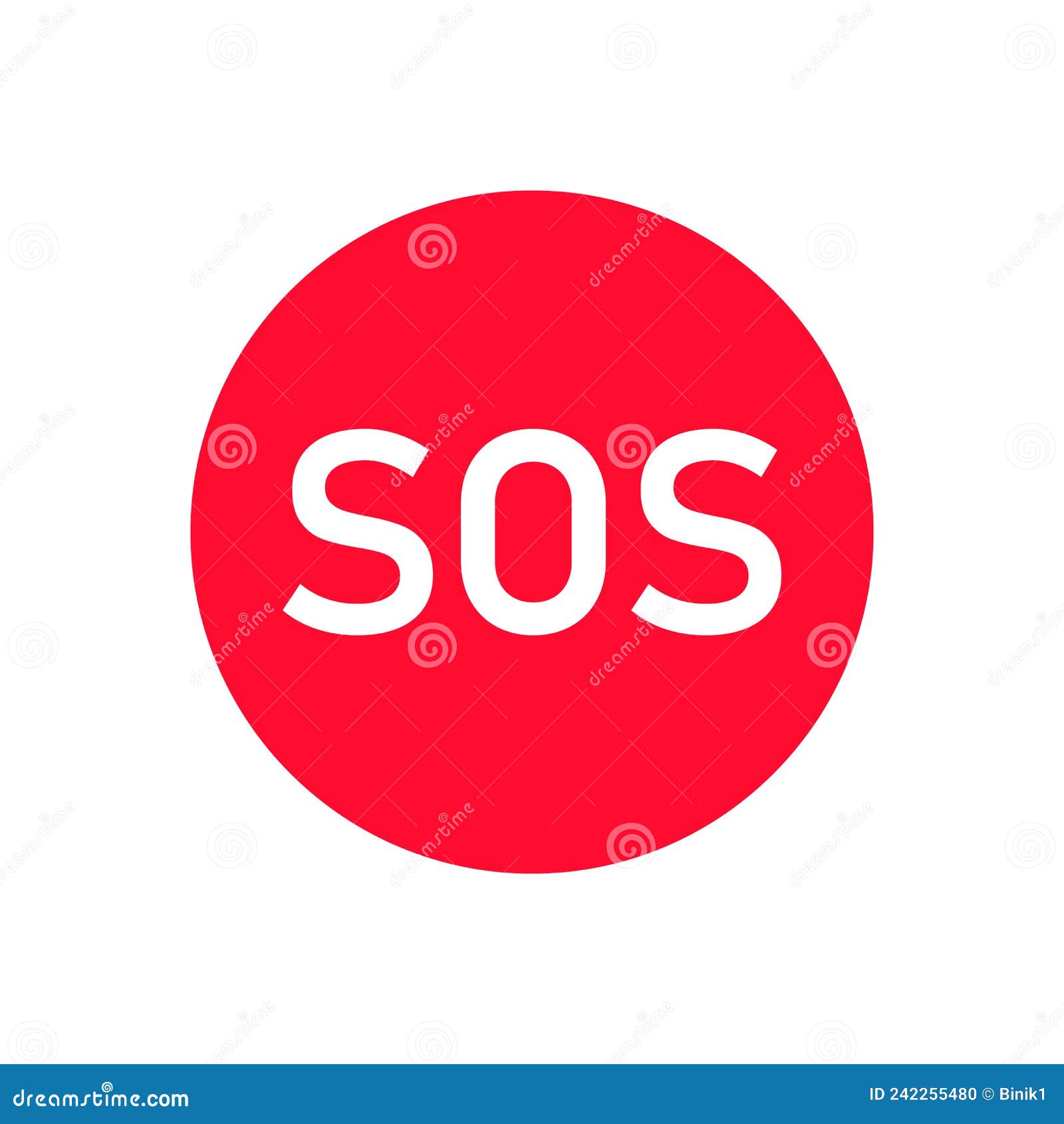 SOS Round Symbol. Red Vector Sticker Sign Stock Vector - Illustration ...