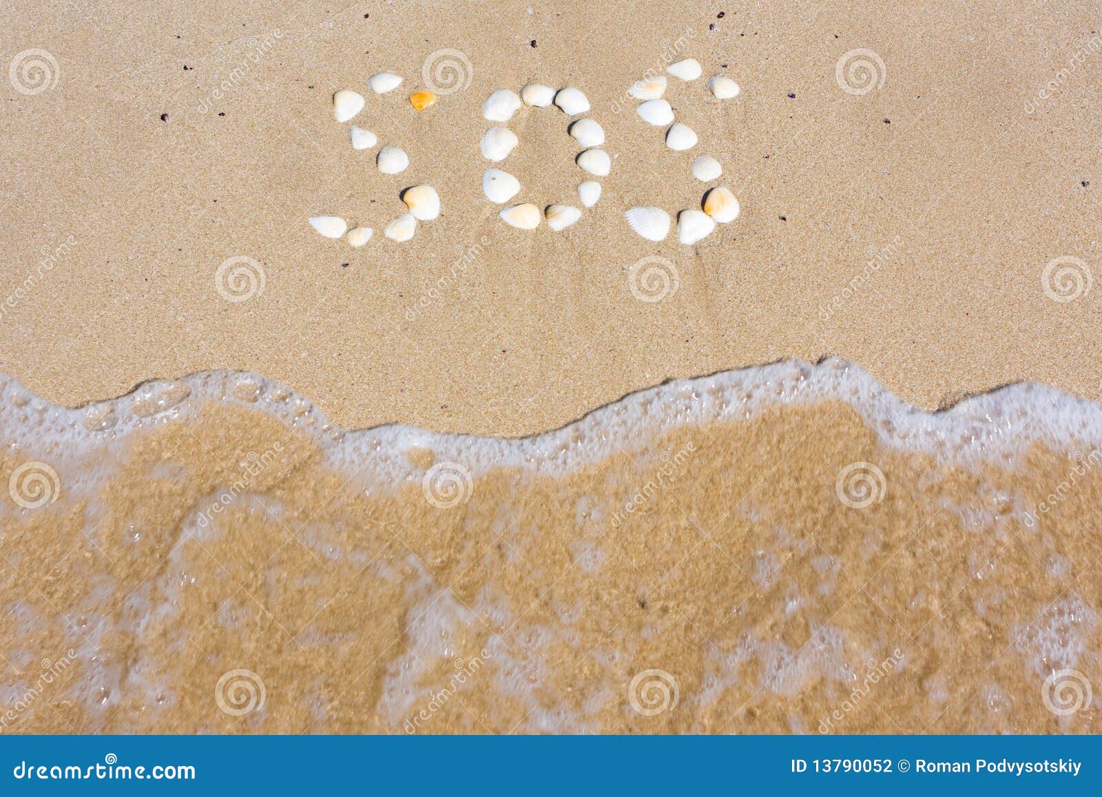 SOS In Sand Picture. Image: 13790052