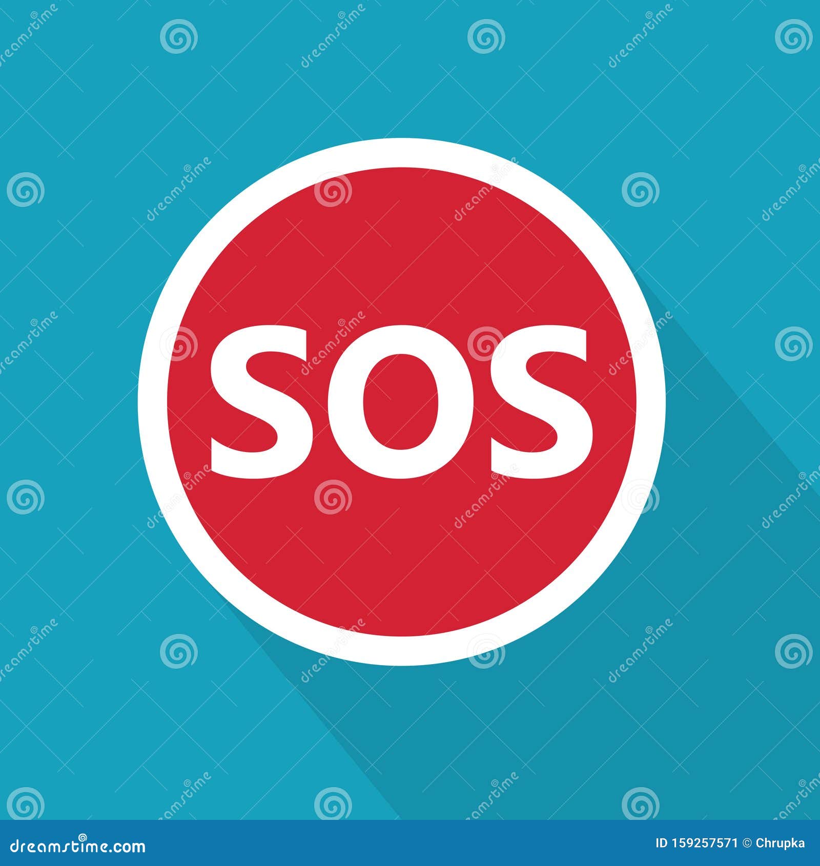 SOS sign icon stock vector. Illustration of acronym - 159257571