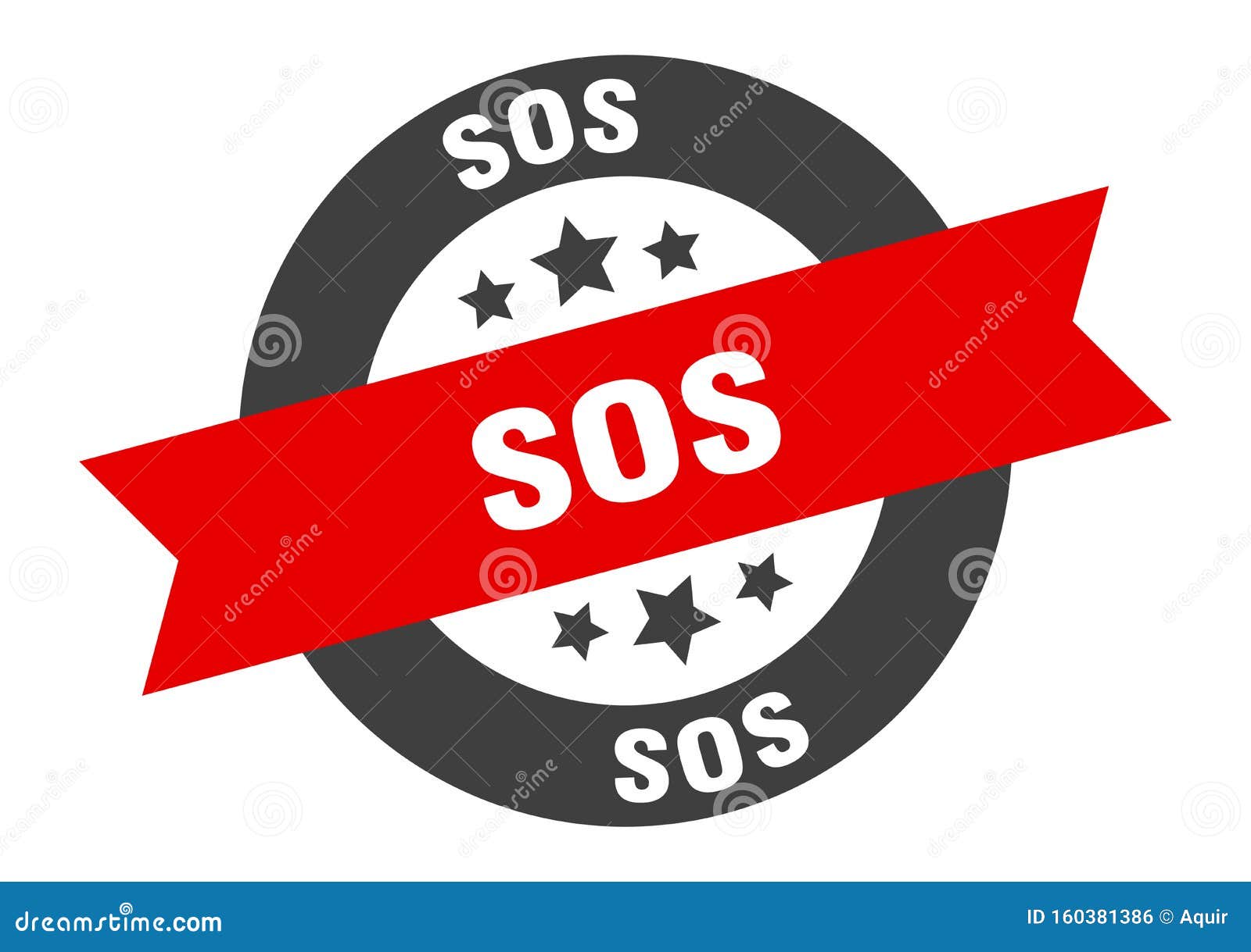 Sos sign stock vector. Illustration of badge, emergency - 160381386