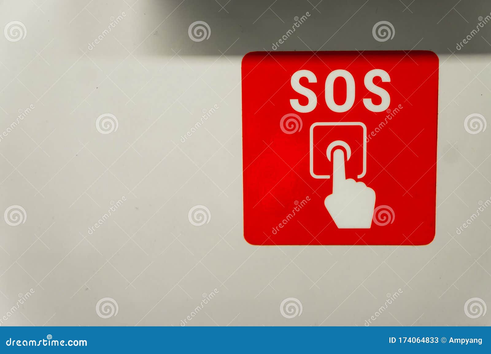 SOS Sign Shows Finger Push on a Button Stock Image - Image of alarm ...