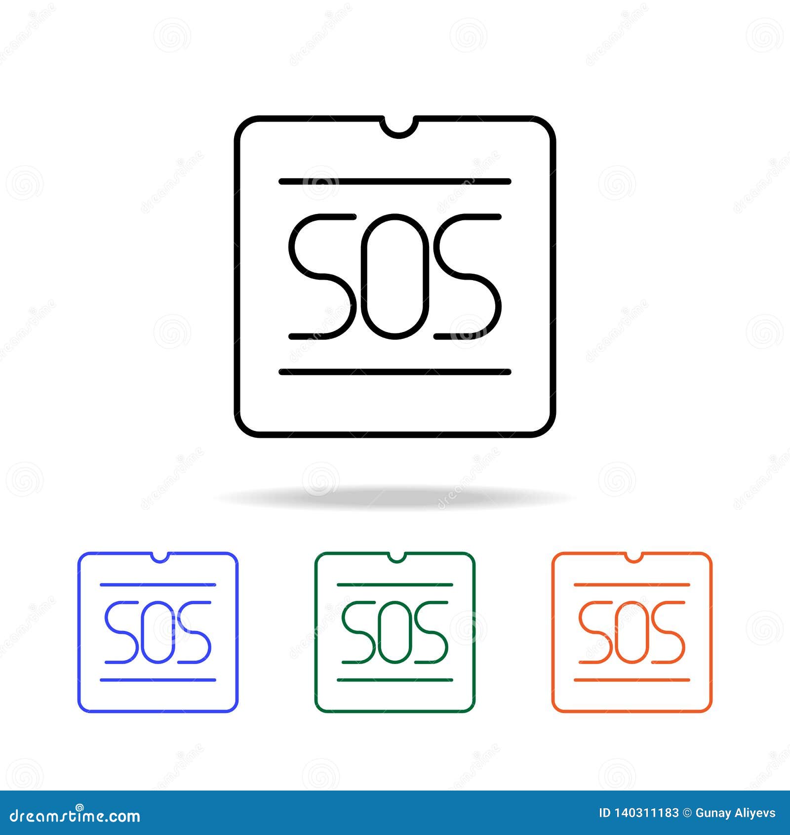 SOS Signal Icon. Elements of Simple Web Icon in Multi Color. Premium ...