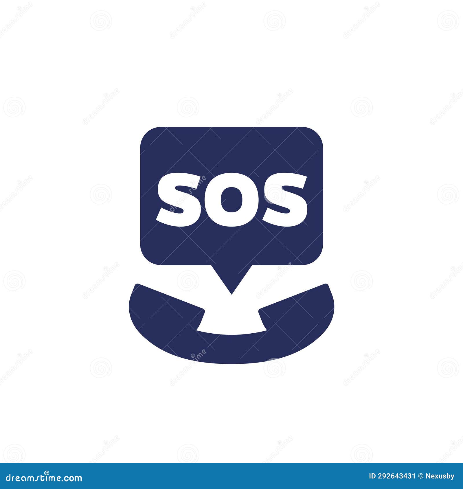 SOS Signal in the Phone Icon, Vector Stock Illustration - Illustration ...
