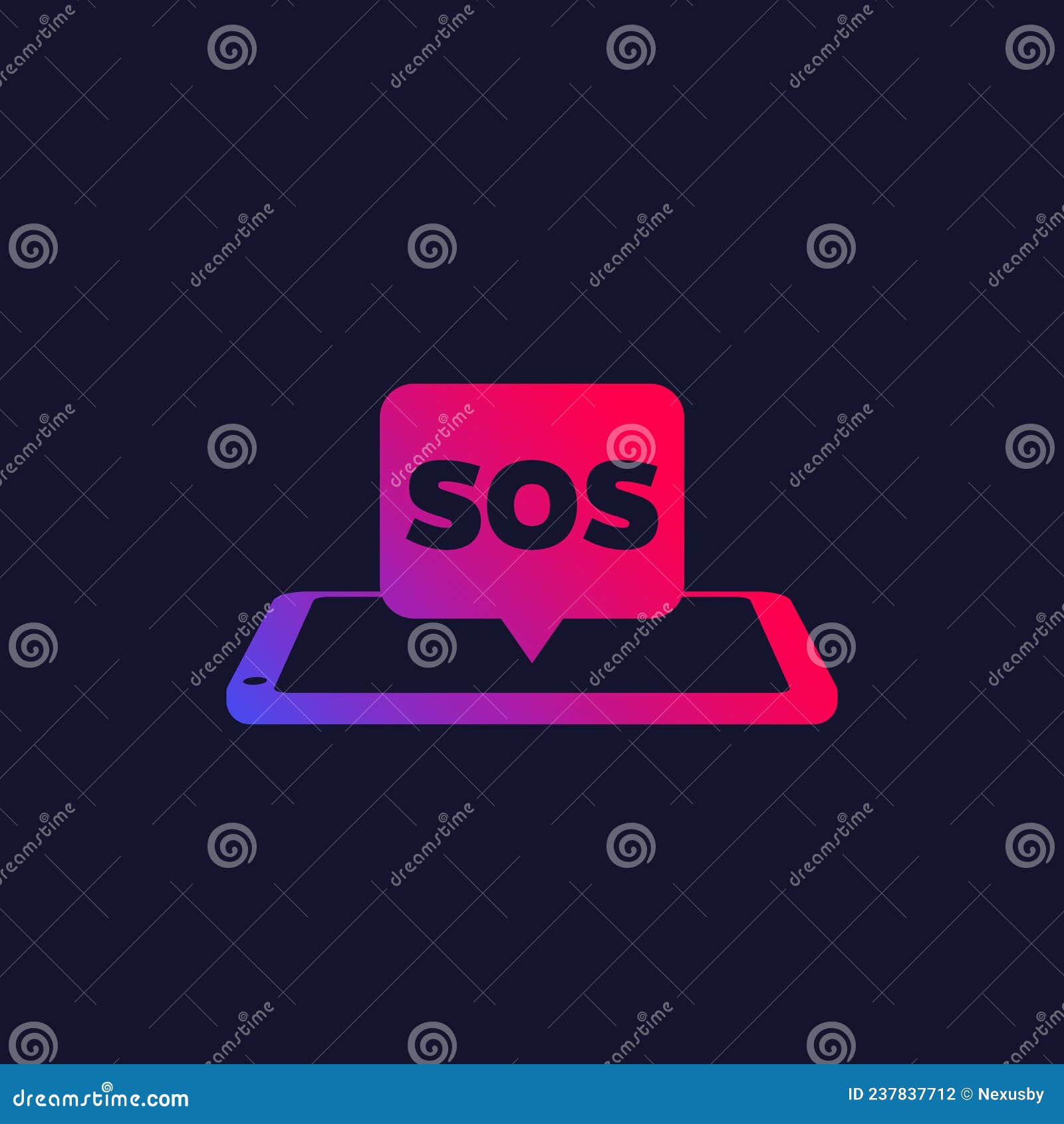 SOS Signal in the Phone, Vector Stock Vector - Illustration of smart ...