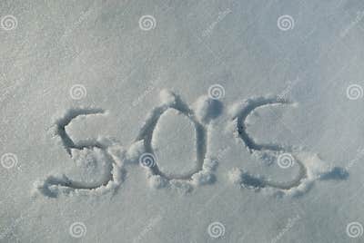 SOS in Snow stock photo. Image of sign, snow, alphanumeric - 12629104