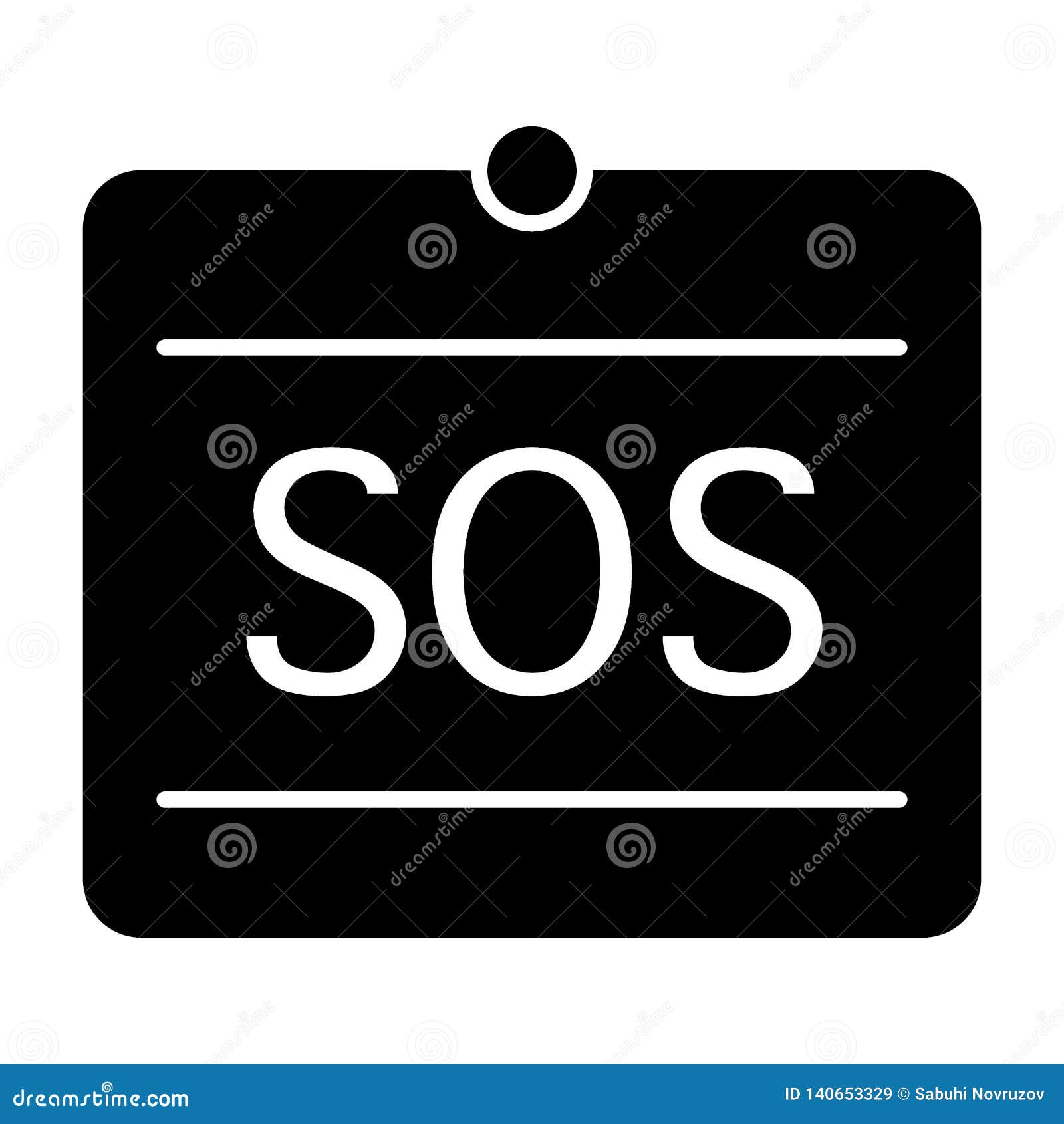 SOS Solid Icon. Help Sign Vector Illustration Isolated on White Stock ...