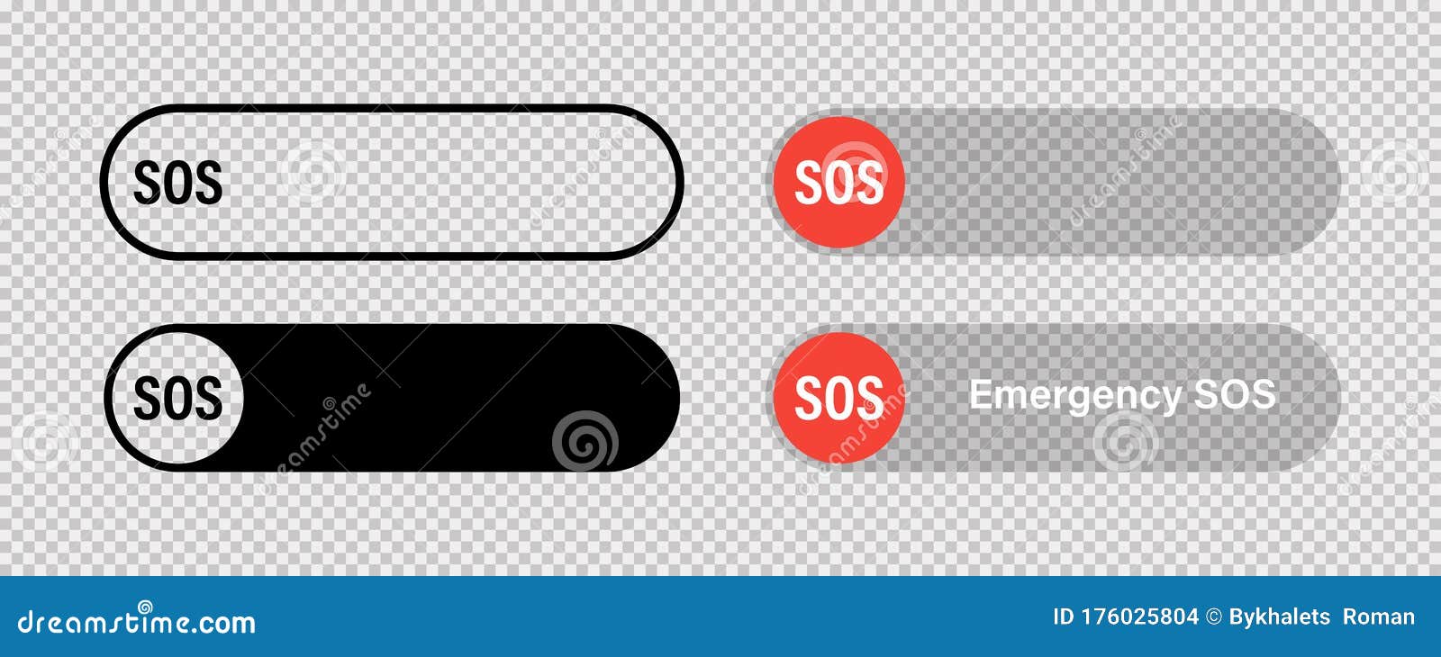 SOS Switch Red Toggle Button Vector Isolated Icon. Emergency Red Switch ...