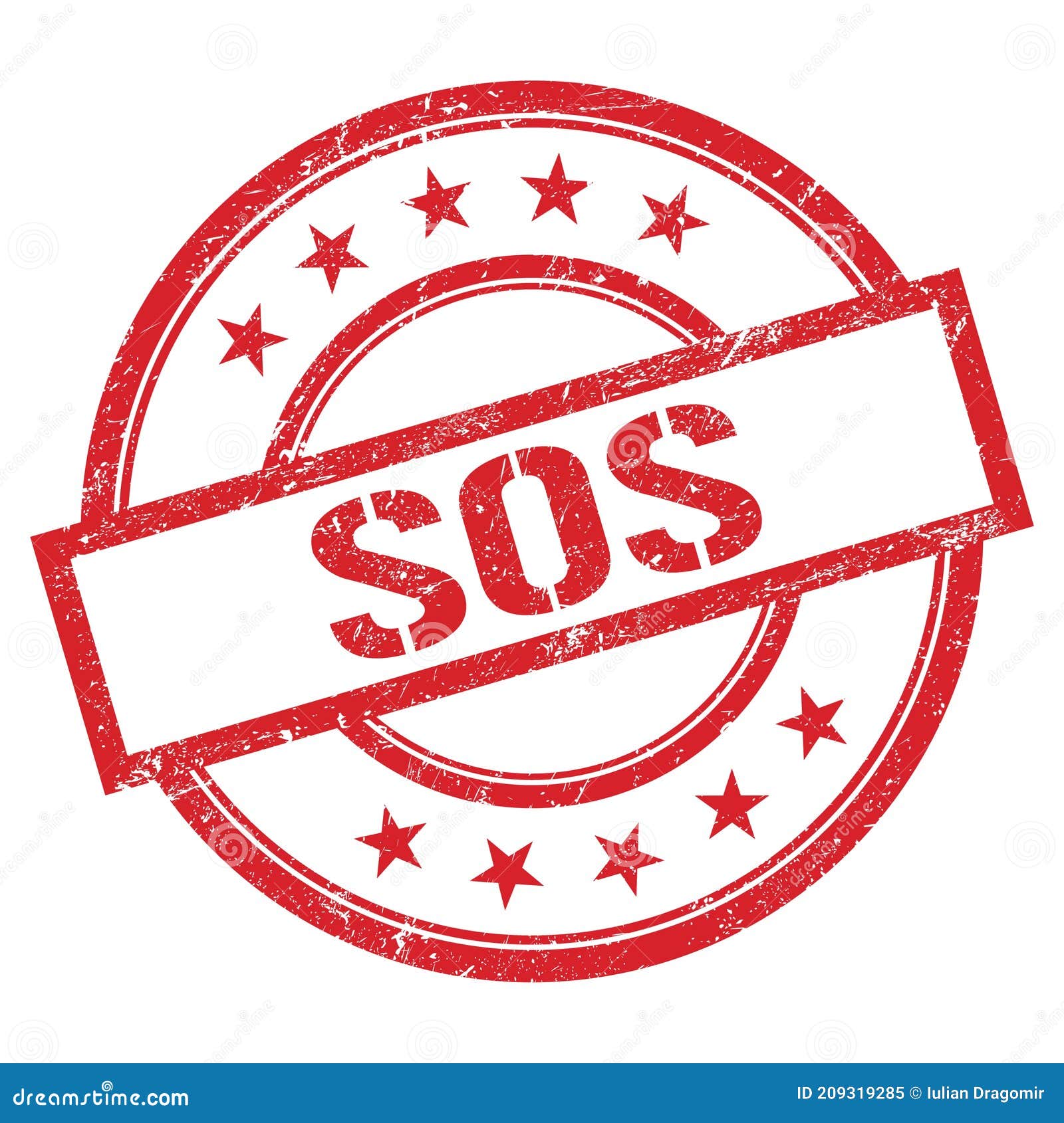 SOS Text Written on Red Vintage Stamp Stock Illustration - Illustration ...