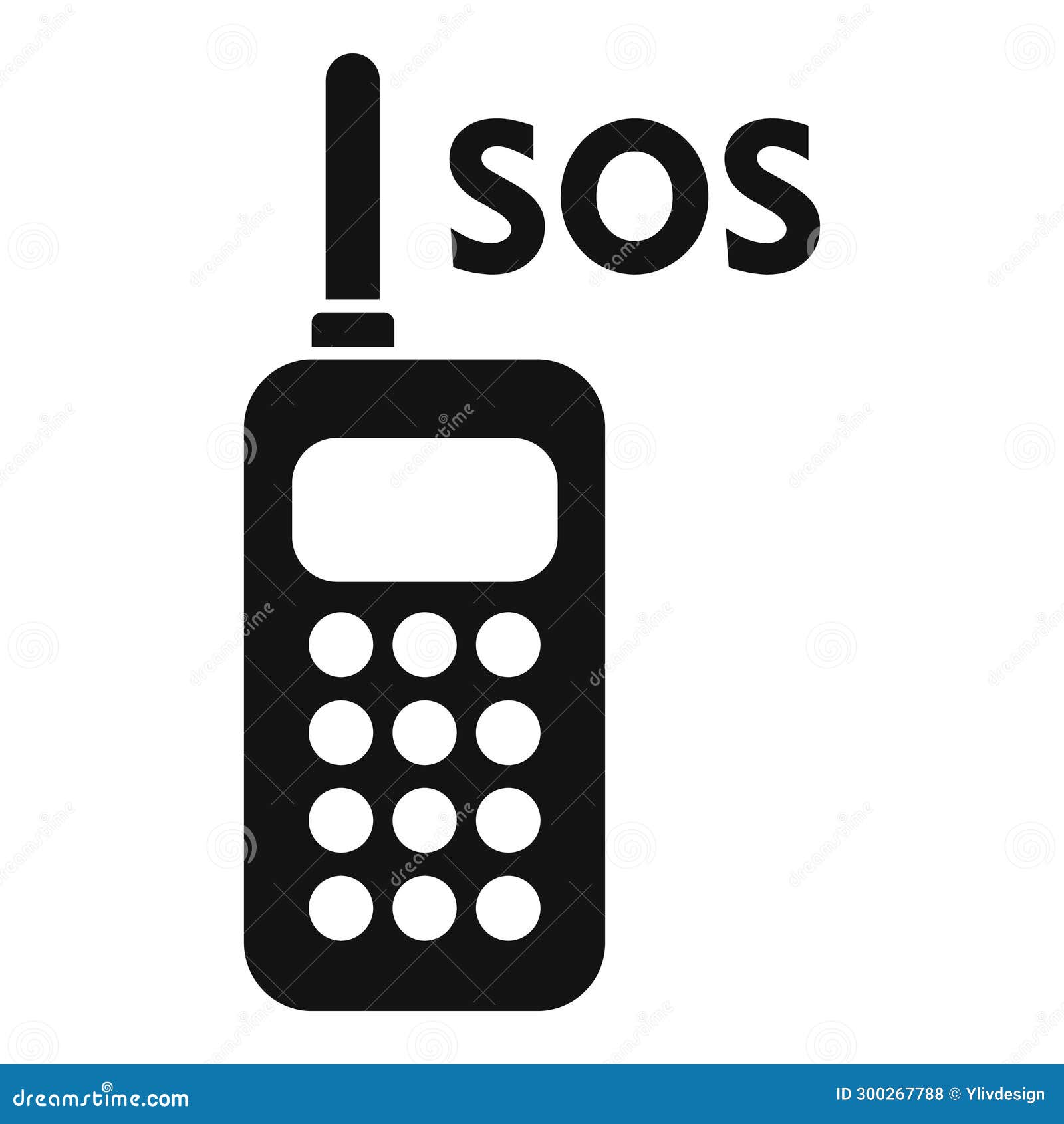 Sos Walkie Talkie Icon Simple Vector. Contact Number Stock Illustration ...
