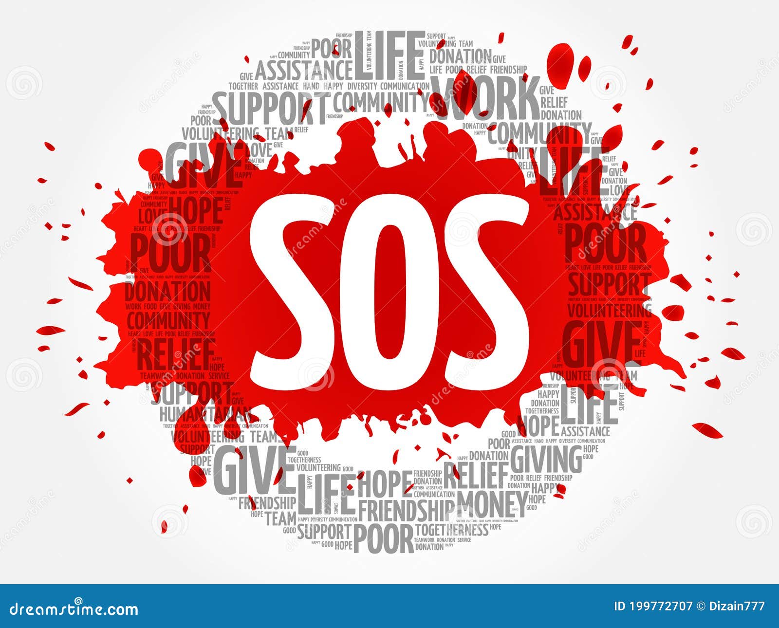 SOS word cloud collage stock illustration. Illustration of health ...