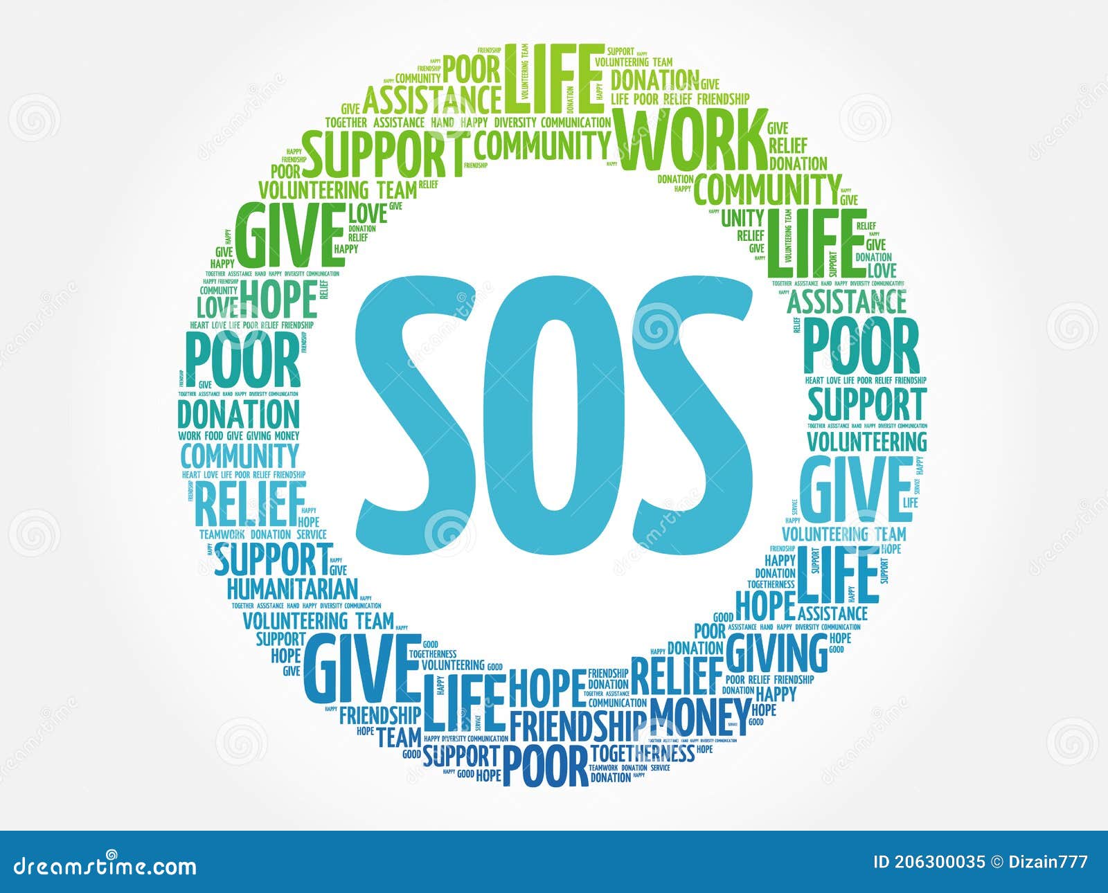SOS word cloud collage stock illustration. Illustration of concept ...