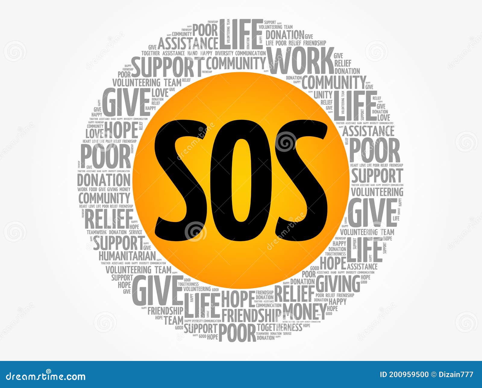 SOS word cloud collage stock illustration. Illustration of word - 200959500