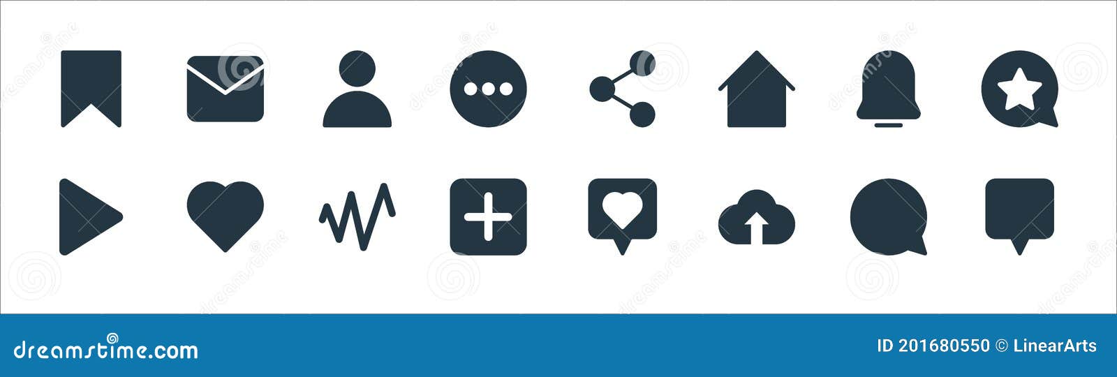 Sosmed Line Icons. Linear Set Stock Vector - Illustration of symbol ...