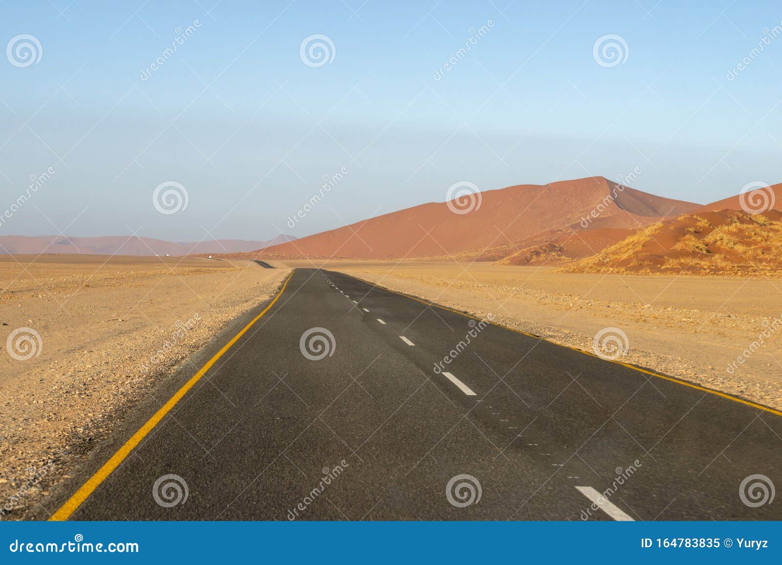 Sossuvlei Highway in Namibia Stock Image - Image of marking ...
